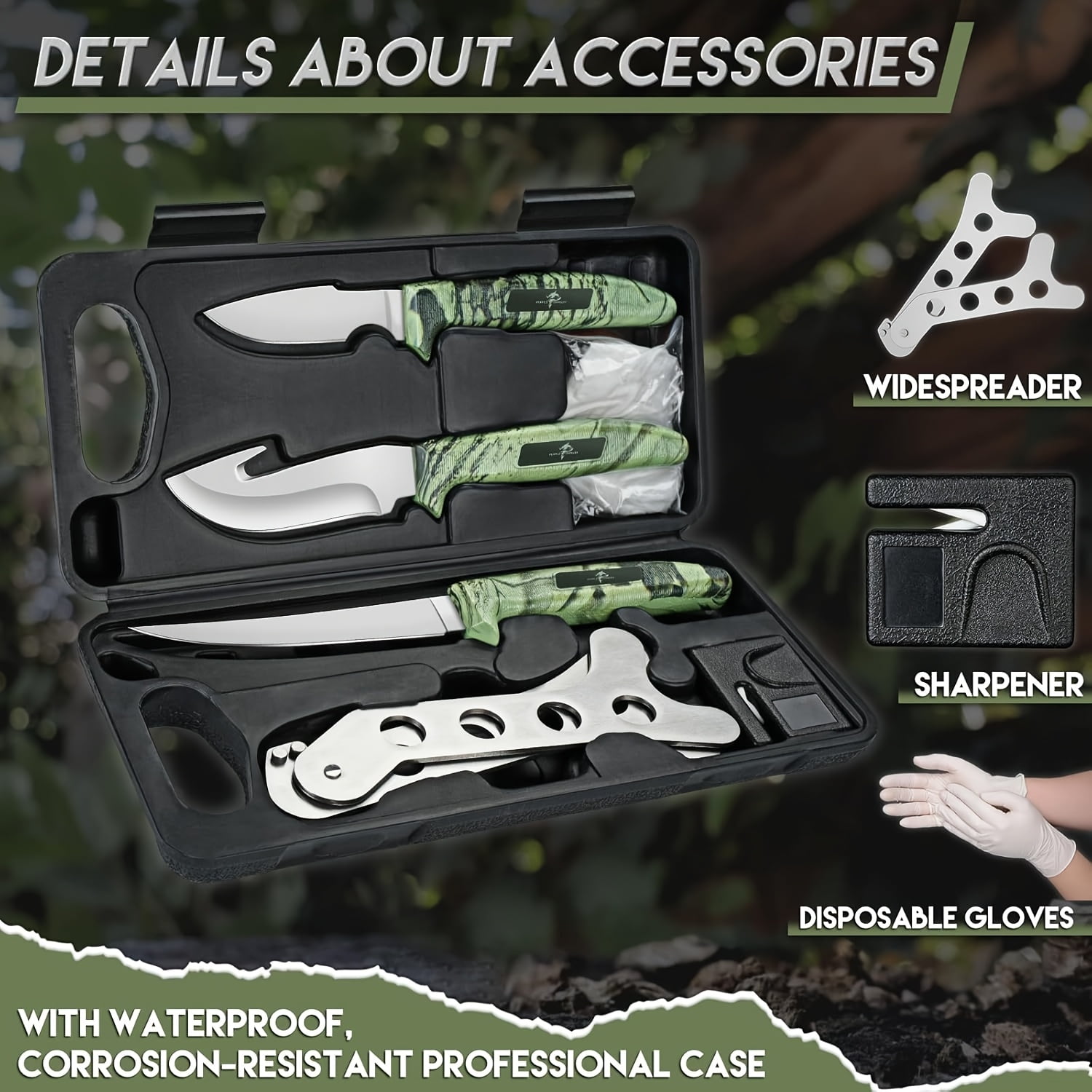 Stainless Steel Knife Set - Butcher Game Processor Set, Essential Field ...