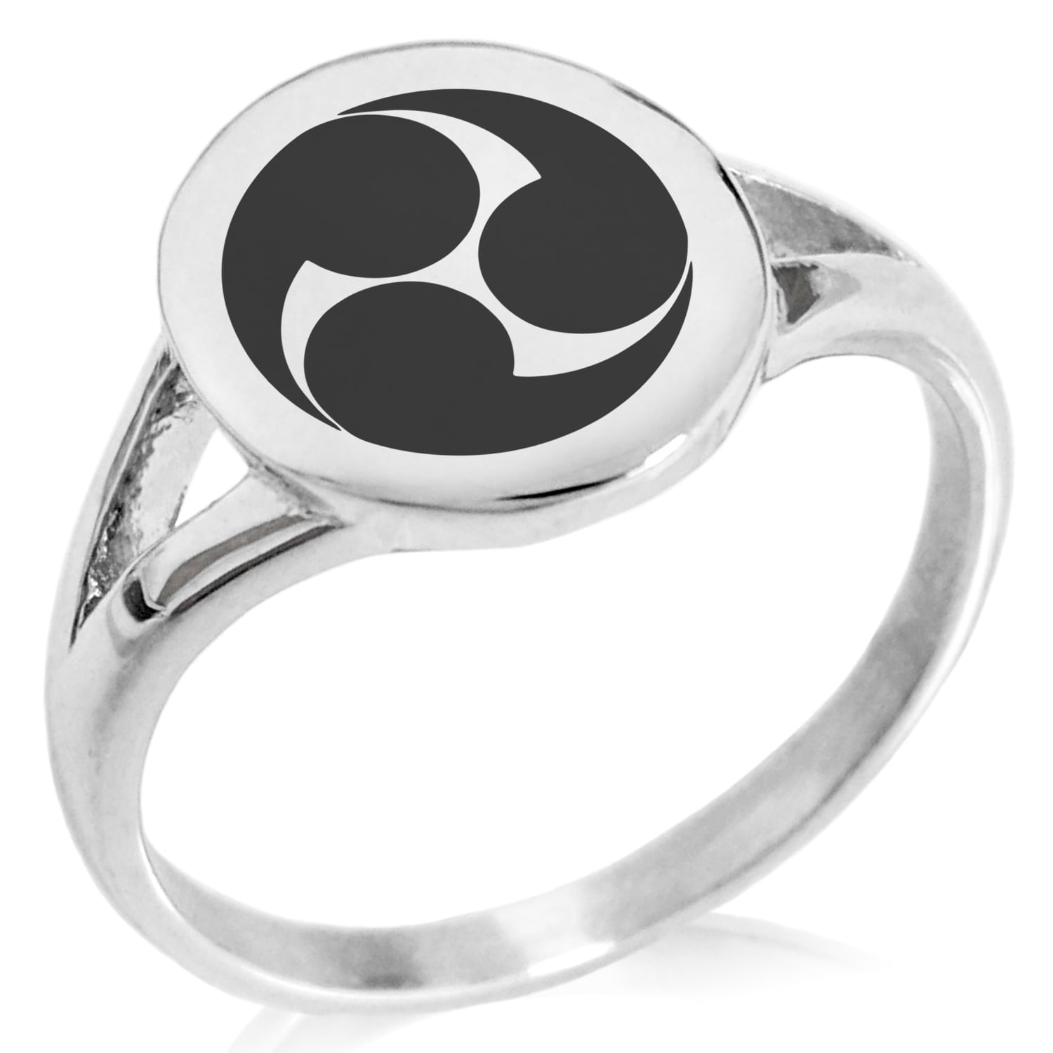 Tioneer Stainless Steel Kobayakawa Samurai Crest Minimalist Oval Top ...