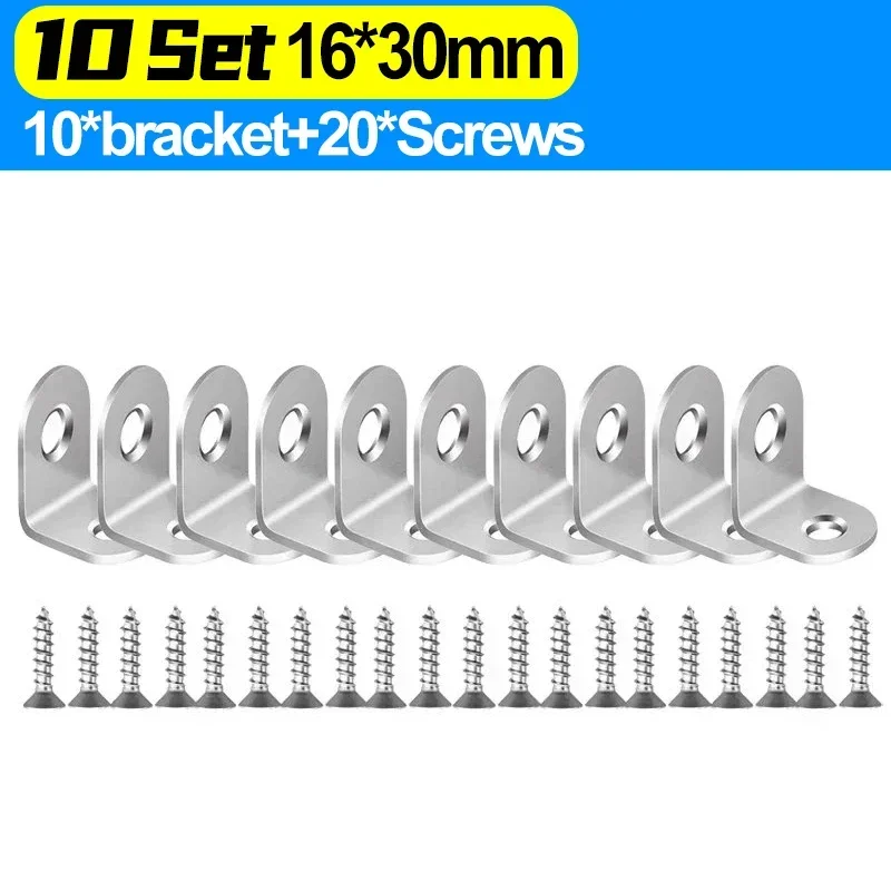 Stainless Steel L Corner Brace Metal 90 Degree Right Angle Brackets ...
