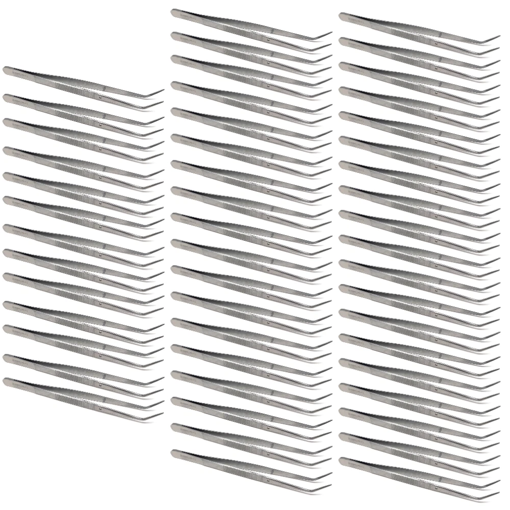 Stainless Steel Lab Tweezers with Angled Serrated Tips Made of ...