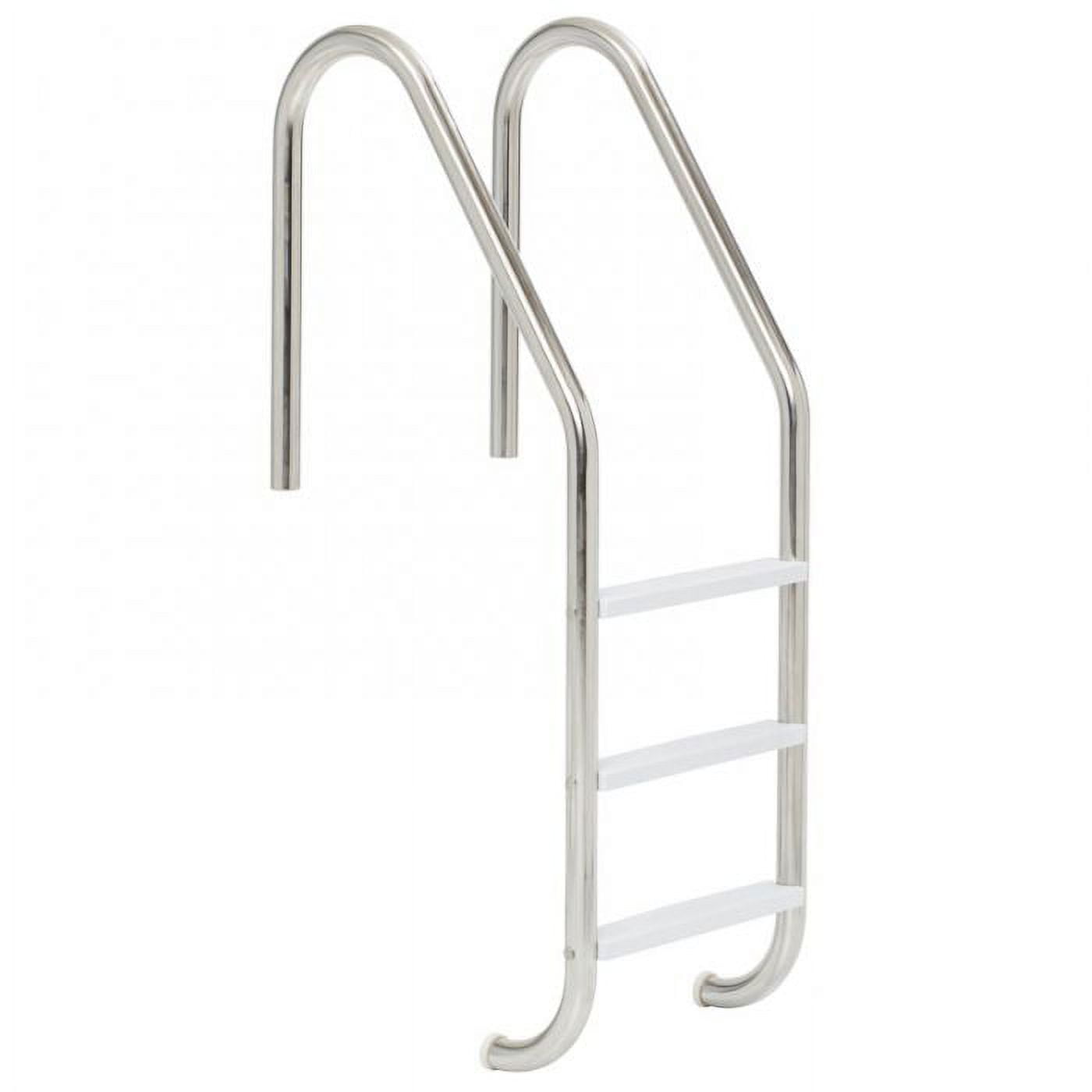 Inter-Fab 3 Tread In Ground Pool Ladder with Handrails, Stainless Steel ...