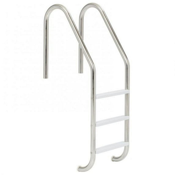 Inter-Fab 3 Tread In Ground Pool Ladder with Handrails, Stainless Steel ...