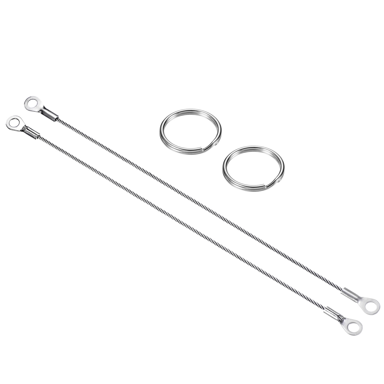 Stainless Steel Lanyard Cable 2mmx20cm, 6 Pack Eyelets Ended Security ...