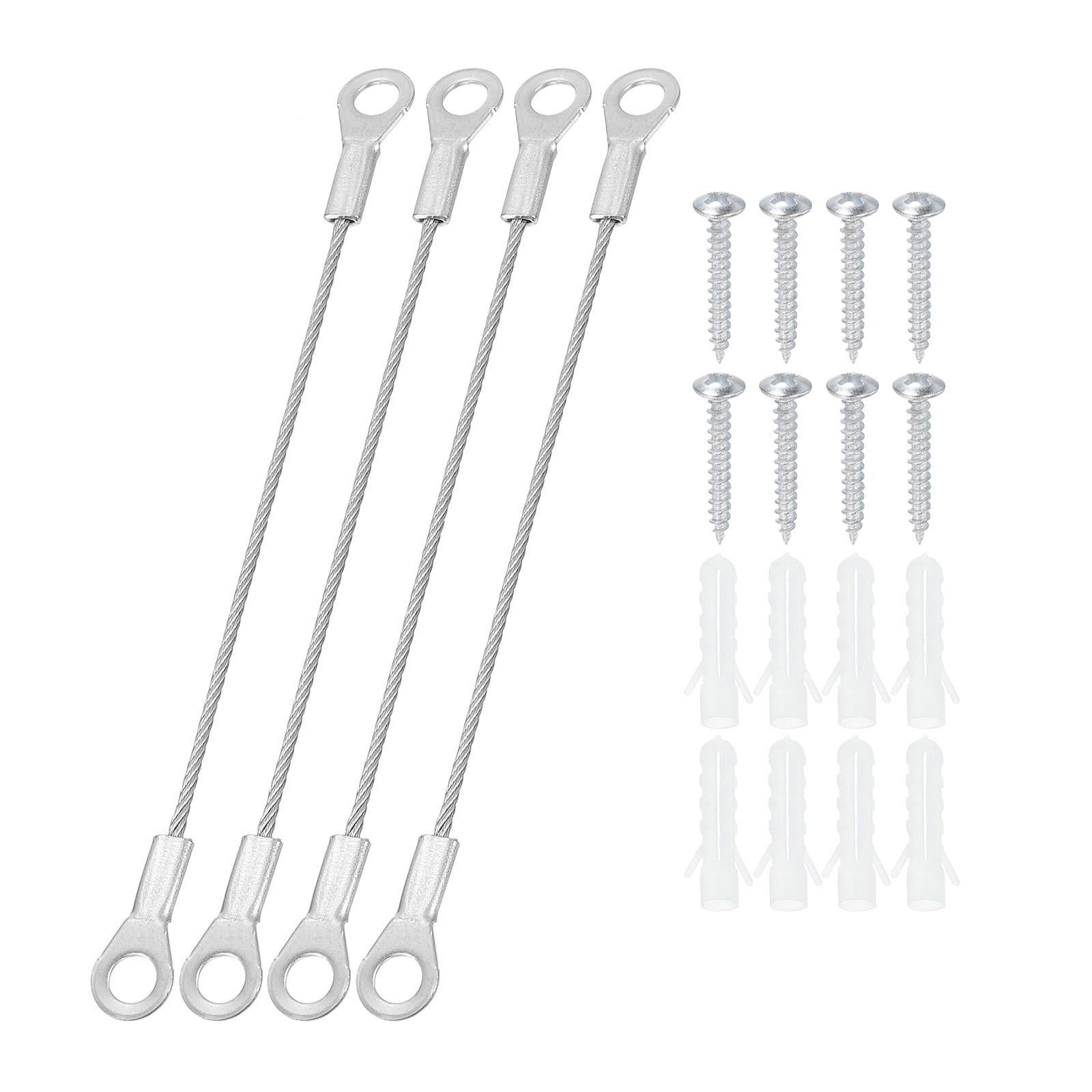 Stainless Steel Lanyard Cable with Eyelets 0.06" x 4" 1.5mm x 10cm Lock ...