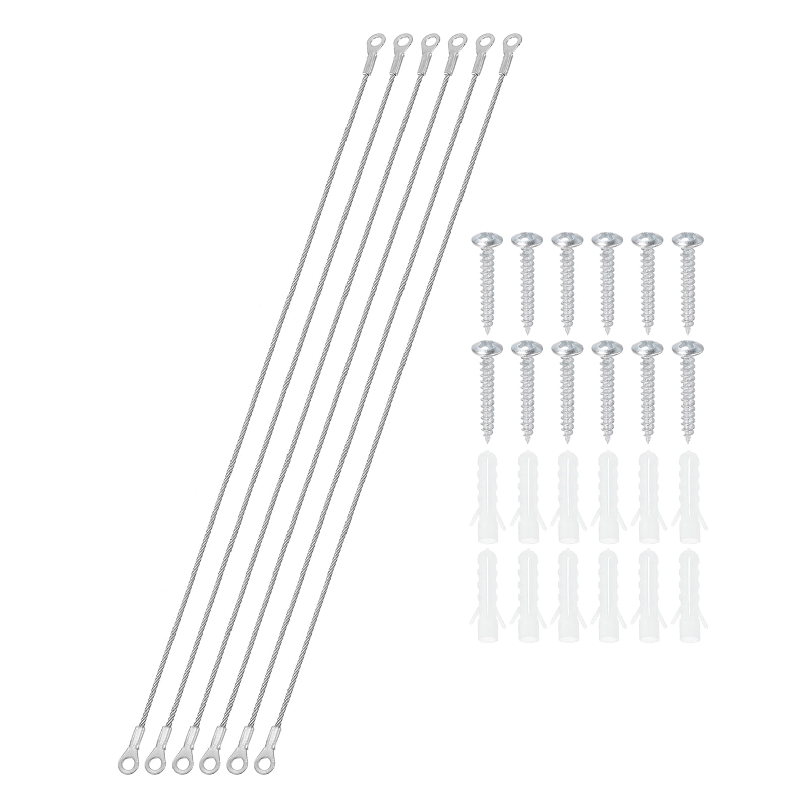 Stainless Steel Lanyard Cable with Eyelets 0.08" x 20" 2mm x 50cm Lock ...