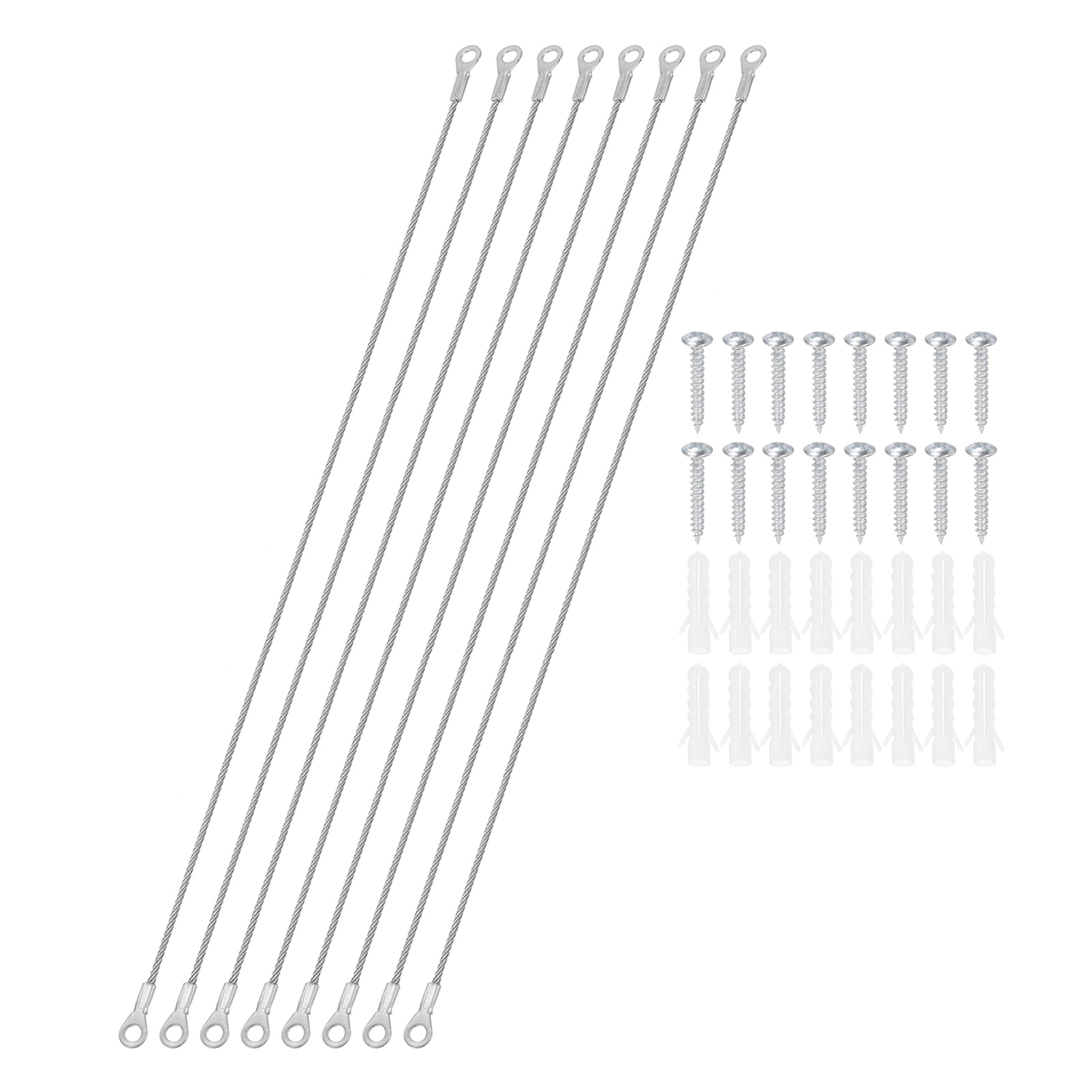 Stainless Steel Lanyard Cable with Eyelets 0.08" x 20" 2mm x 50cm Lock ...