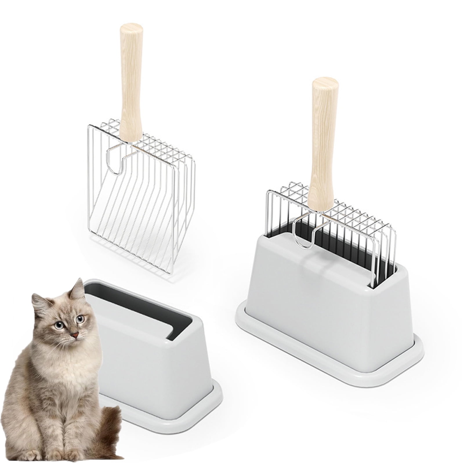 Stainless Steel Large Cat Litter Scoop, Durable Sifter with Detachable ...