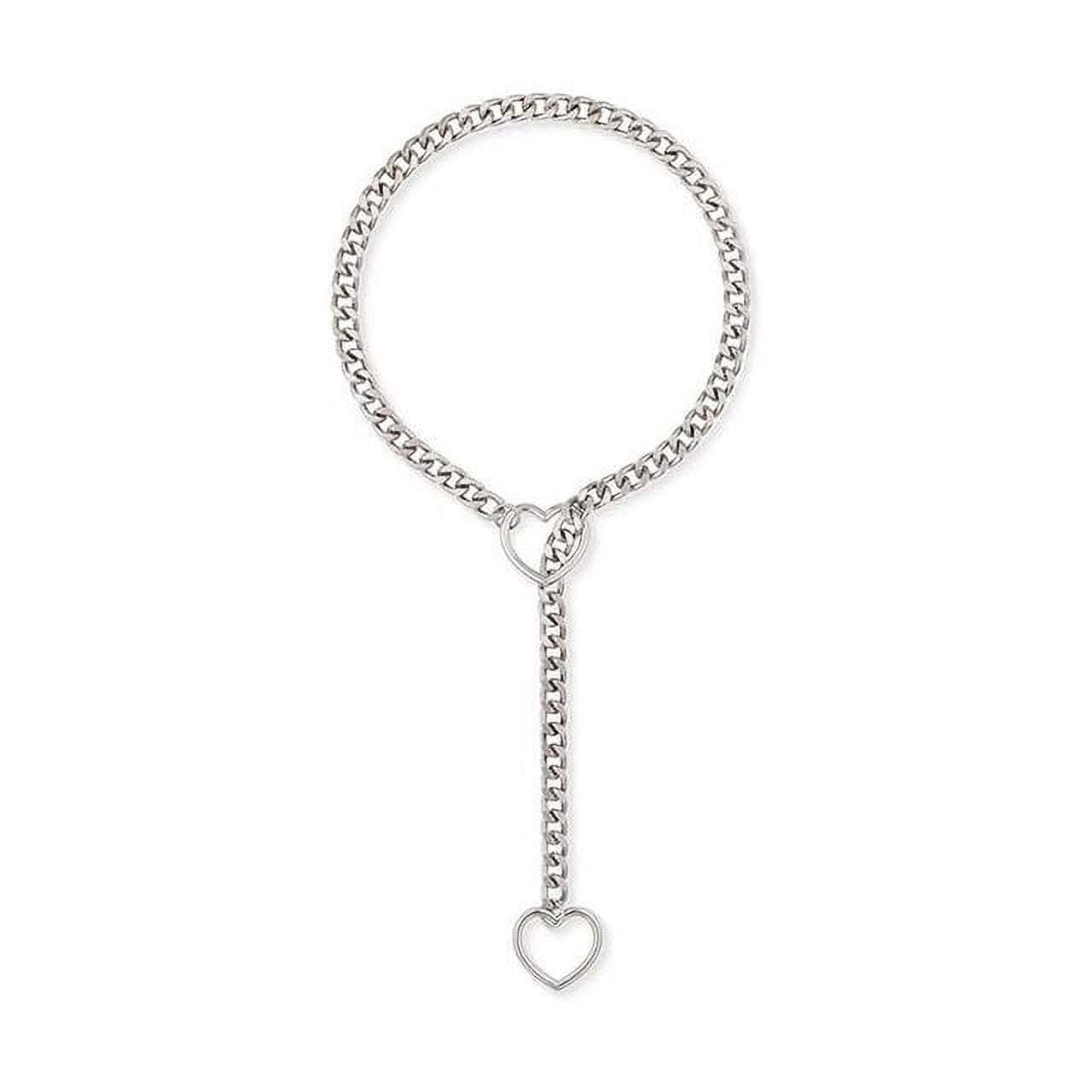 Stainless Steel Lariat Heart Necklace Personality Heavy Punk Rock Cuban ...