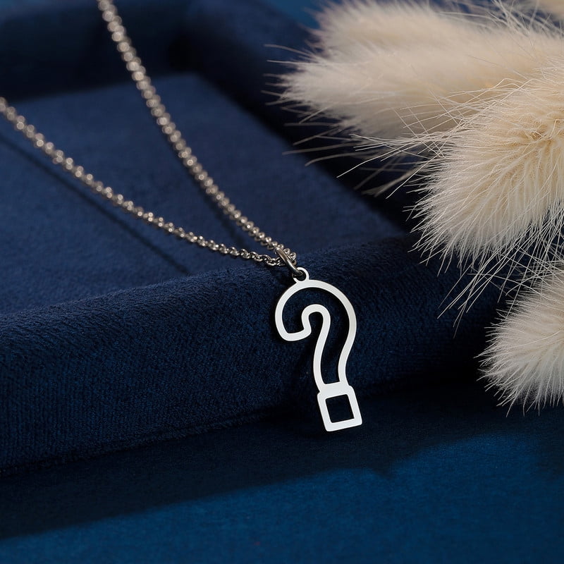Stainless Steel Laser Cut Question Mark Pendant, Hallow question mark ...