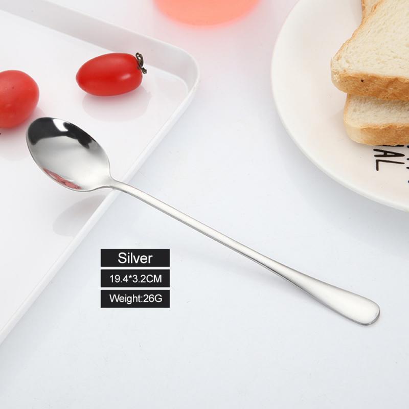 Stainless Steel Latte Long Tea Coffee Spoon Soda Ice Cream Dessert ...