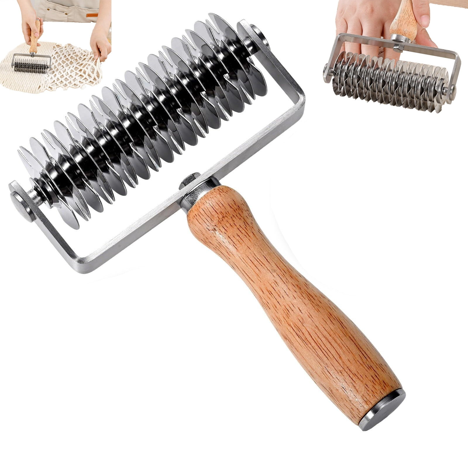 Stainless Steel Lattice Roller Cutter Heavy Duty Pastry Dough Cutter ...