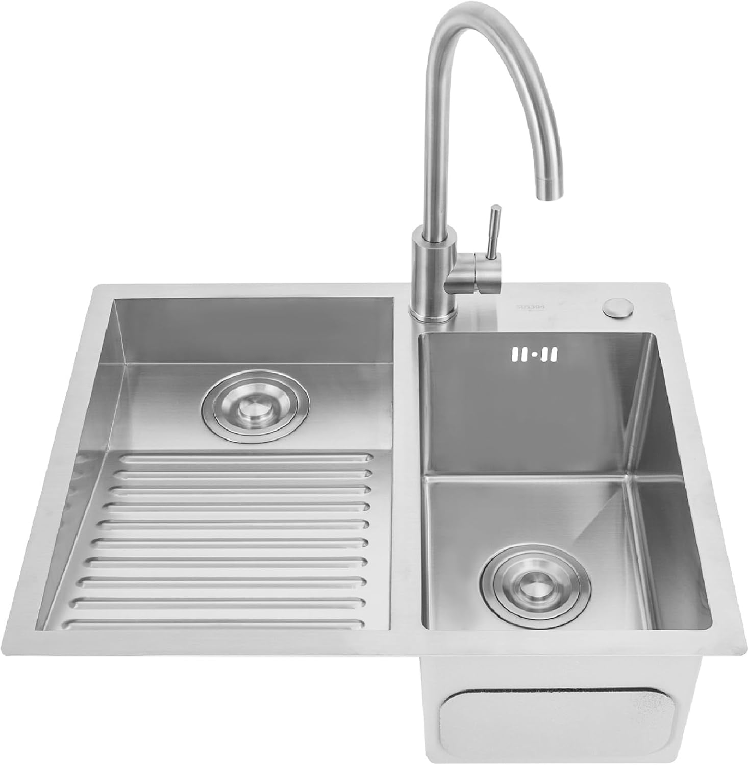Stainless Steel Laundry Utility Sink with Washboard 23.62 * 18.89in Top ...