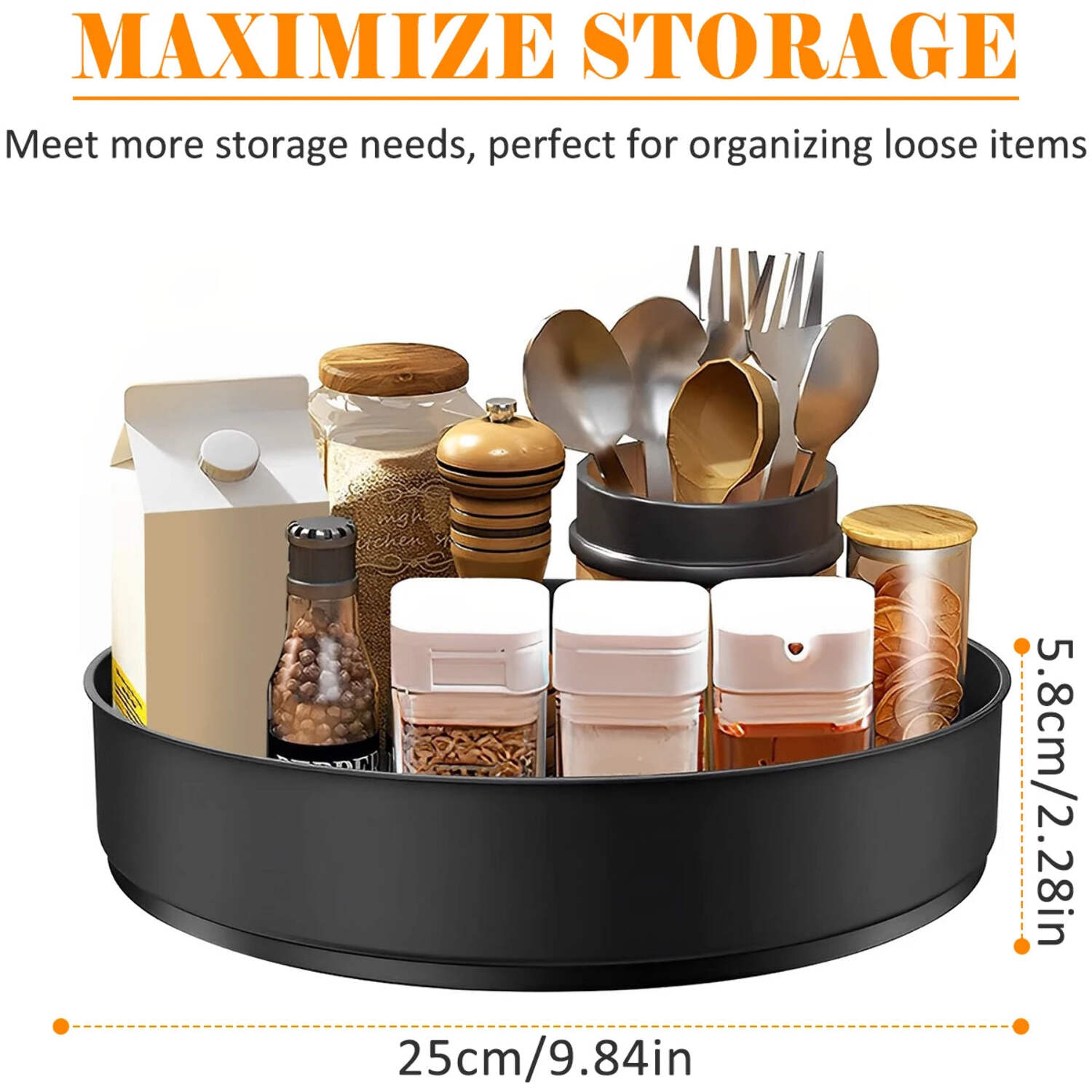 Stainless Steel Layer Turntable Organizer Multifunction Kitchen Storage ...