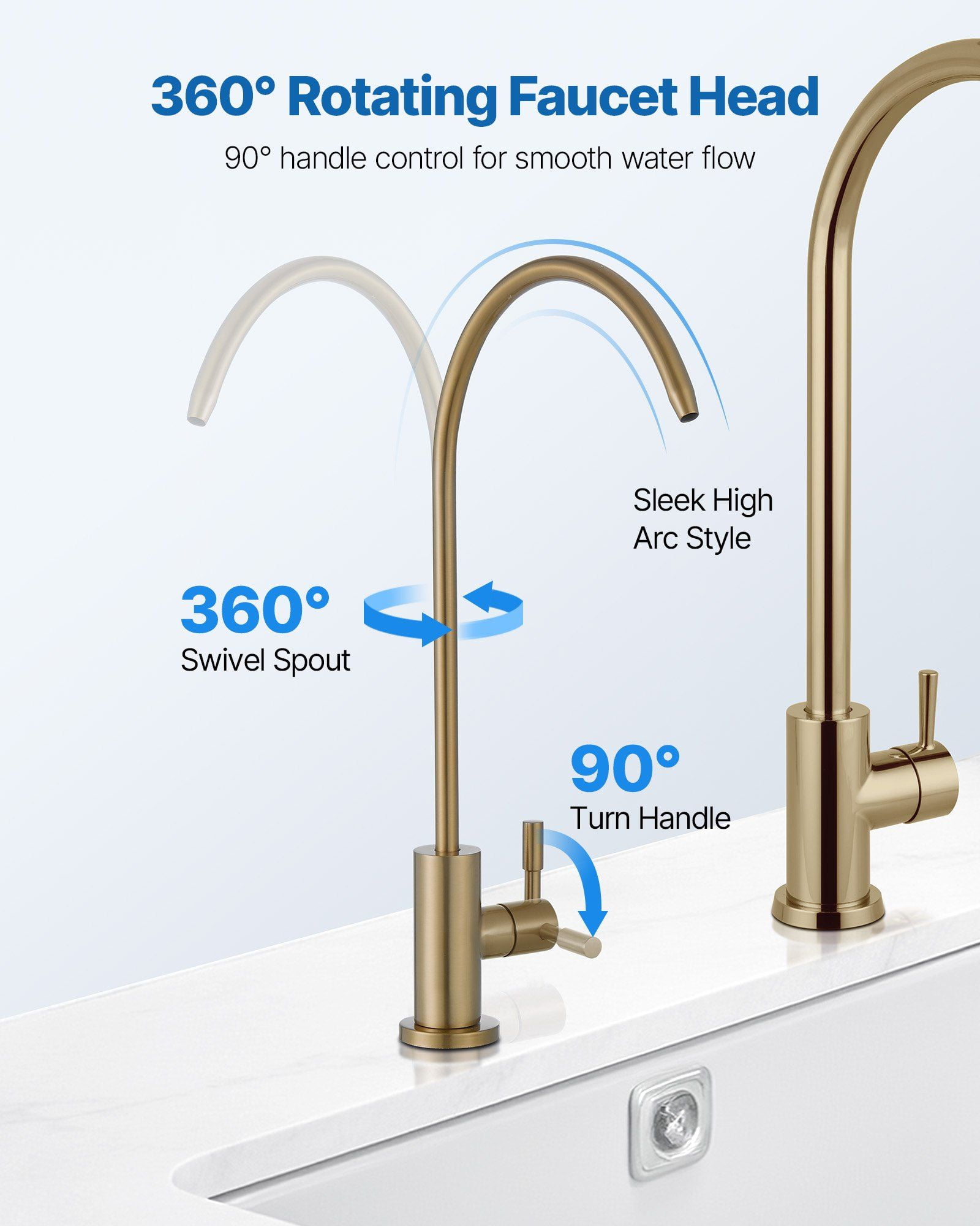 Stainless Steel Lead-Free Water Purifier Faucet, RO Filter Faucet with ...