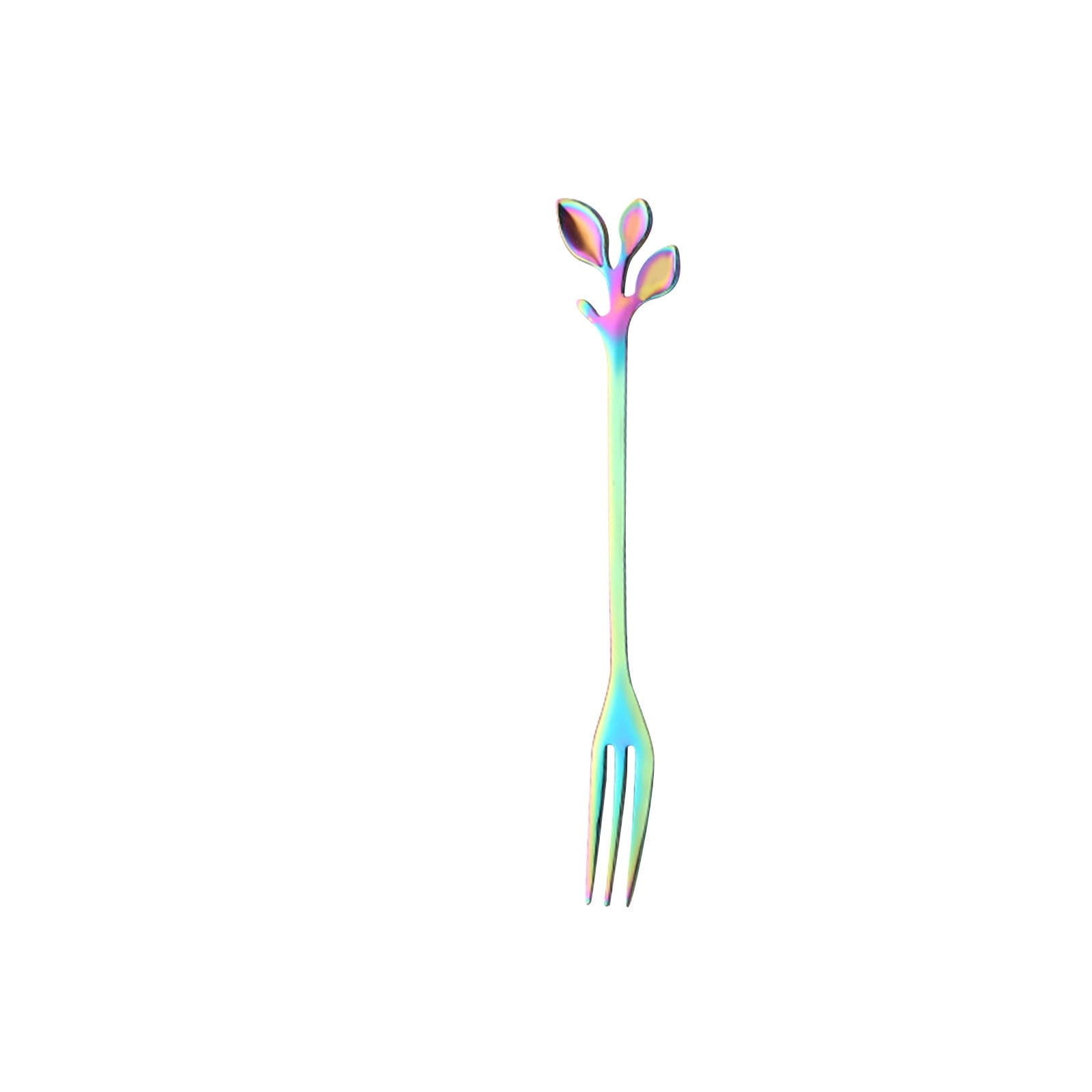 Stainless Steel Leaf-shaped Dessert Fork, 12.2cm Ergonomic Mini Fork ...