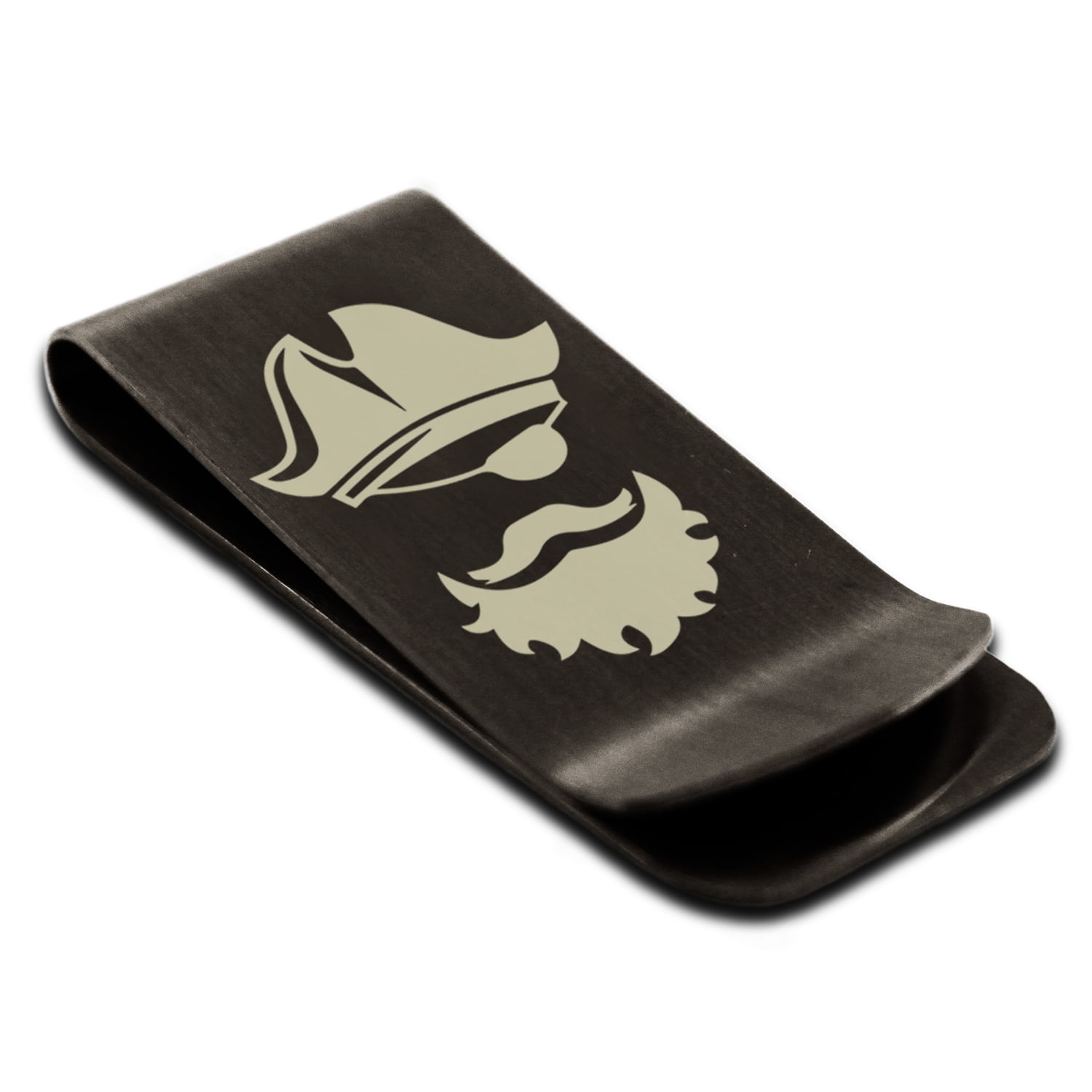 Tioneer Stainless Steel Legendary Blackbeard Pirate Engraved Money Clip ...