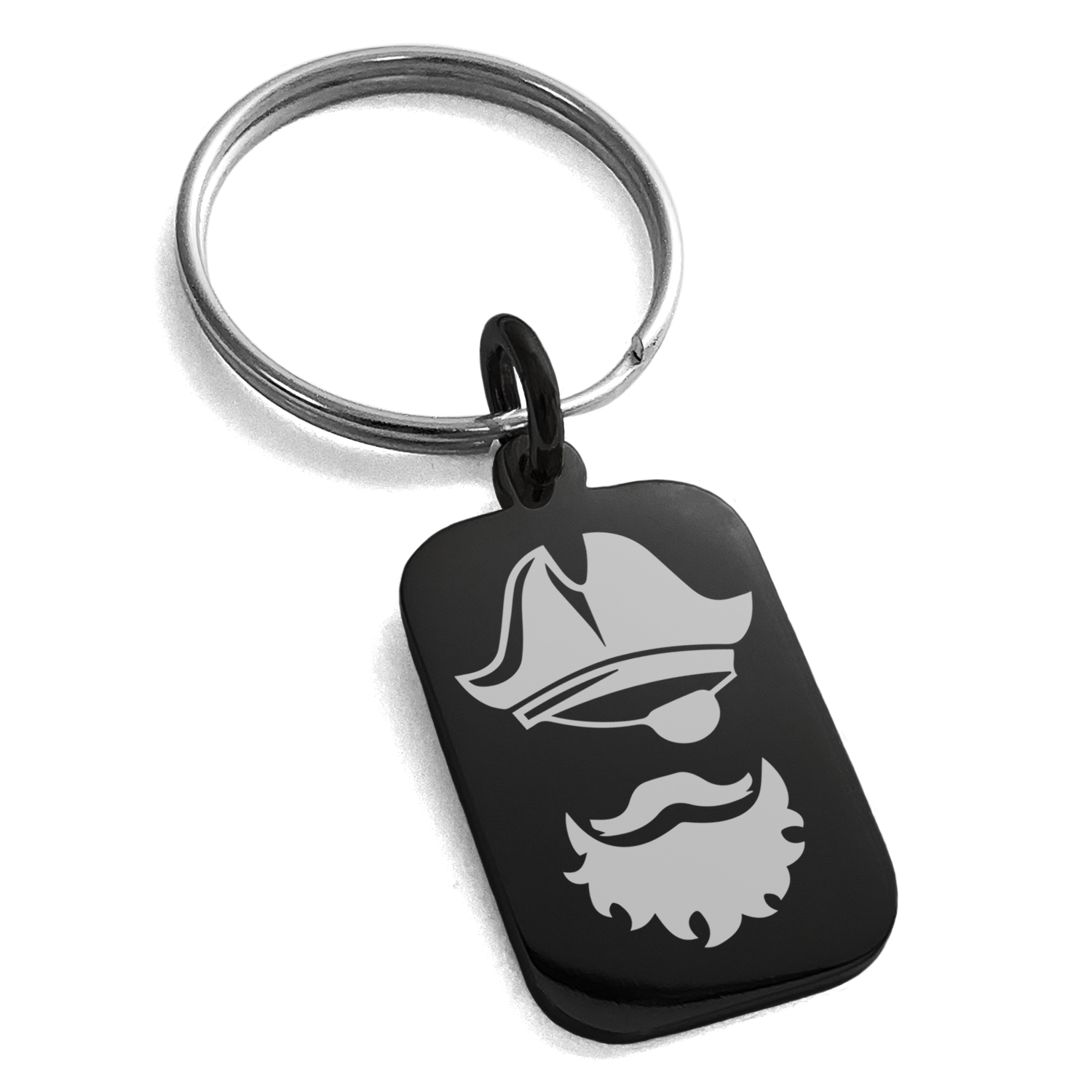 Stainless Steel Legendary Blackbeard Pirate Engraved Small Rectangle ...