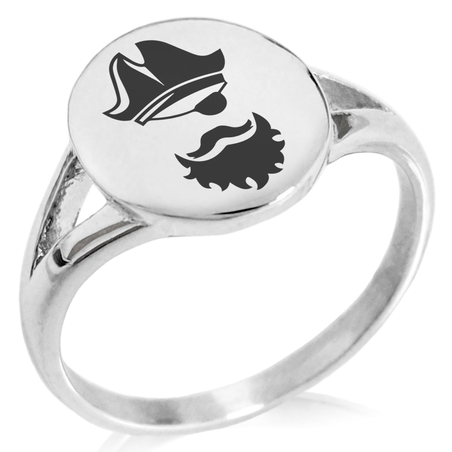 Tioneer Stainless Steel Legendary Blackbeard Pirate Minimalist Oval Top ...