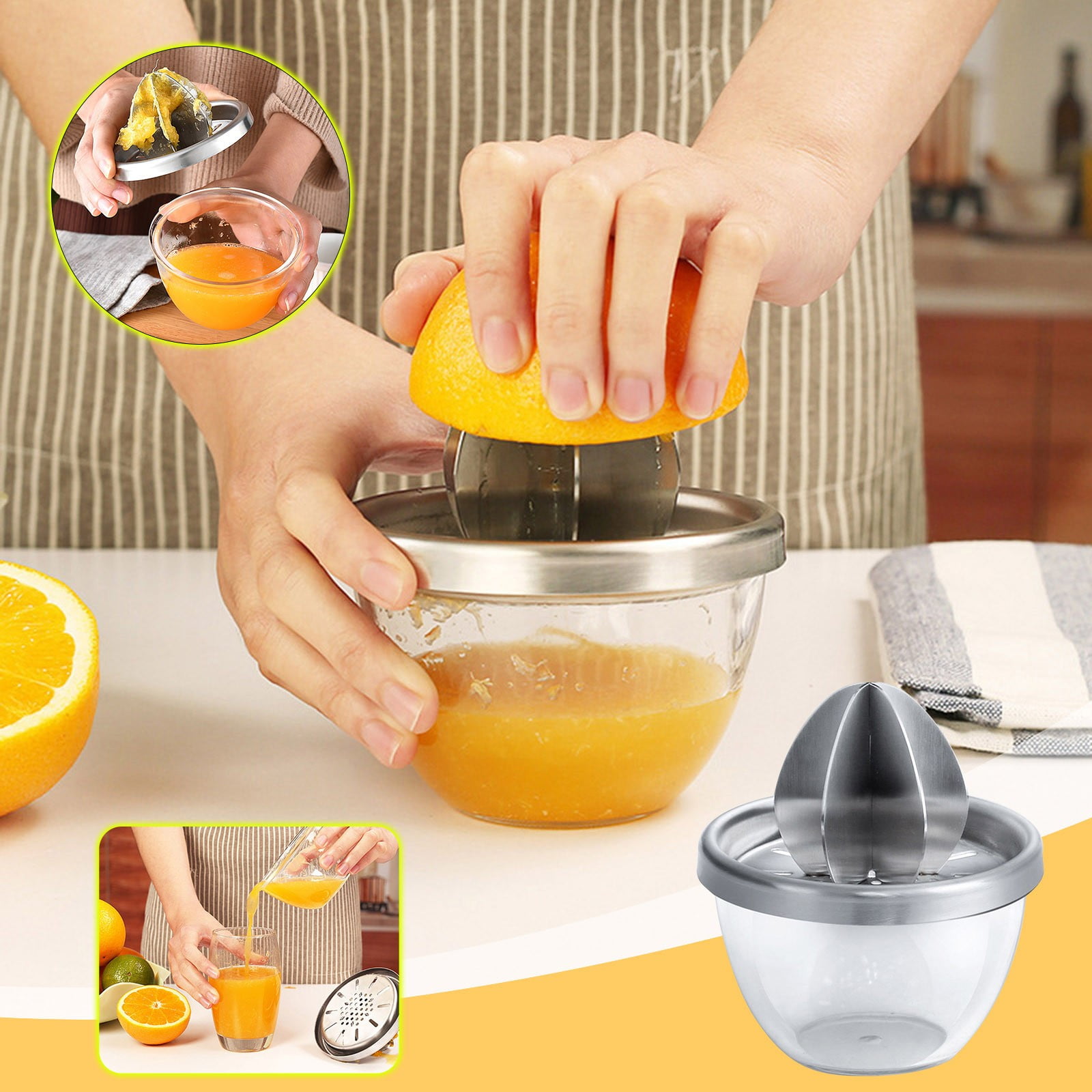 Stainless Steel Lemon Orange Citrus Juicer Squeezer | Manual Hand Press ...