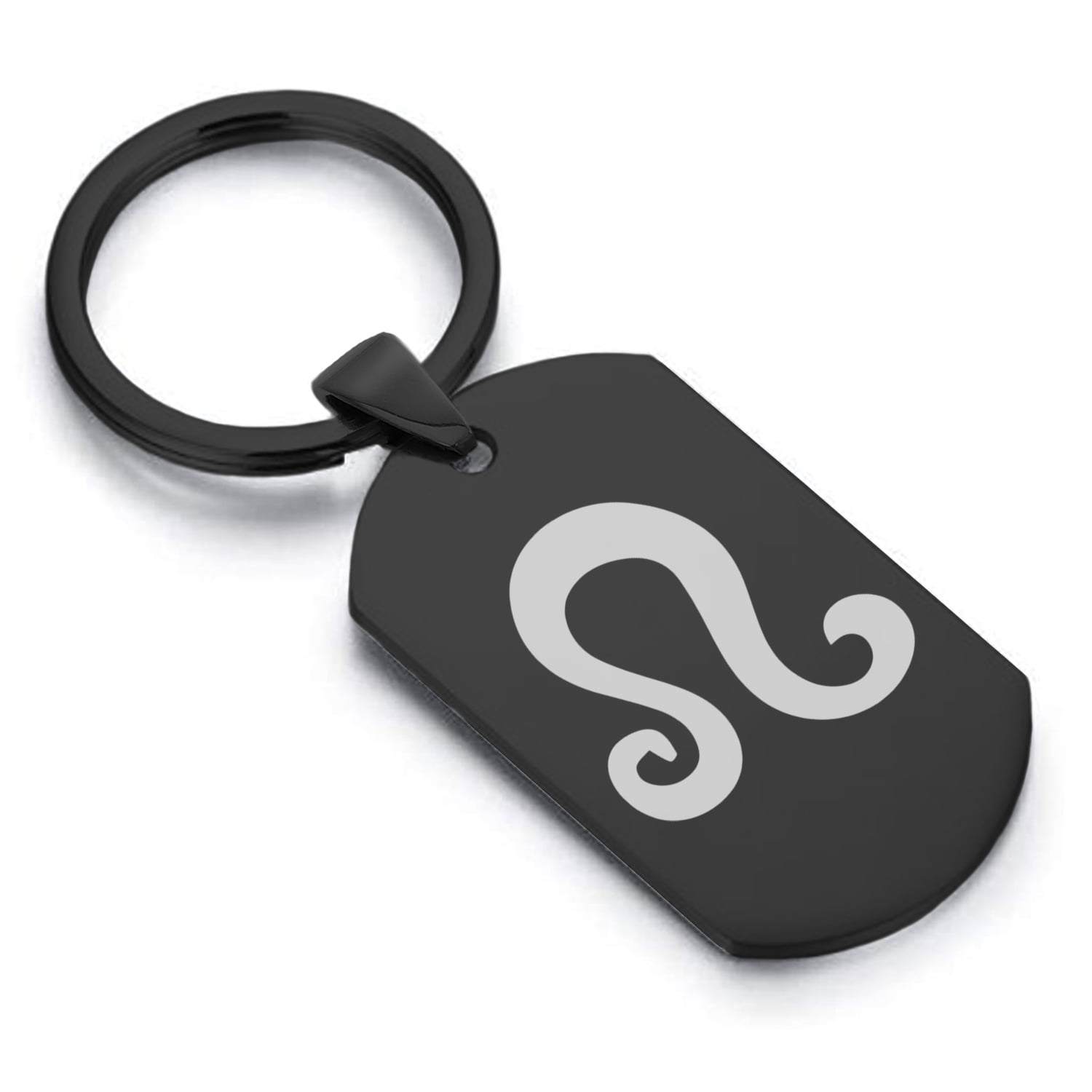 Stainless Steel Leo Zodiac Sign (Lion) Dog Tag Keychain Circle Ring ...