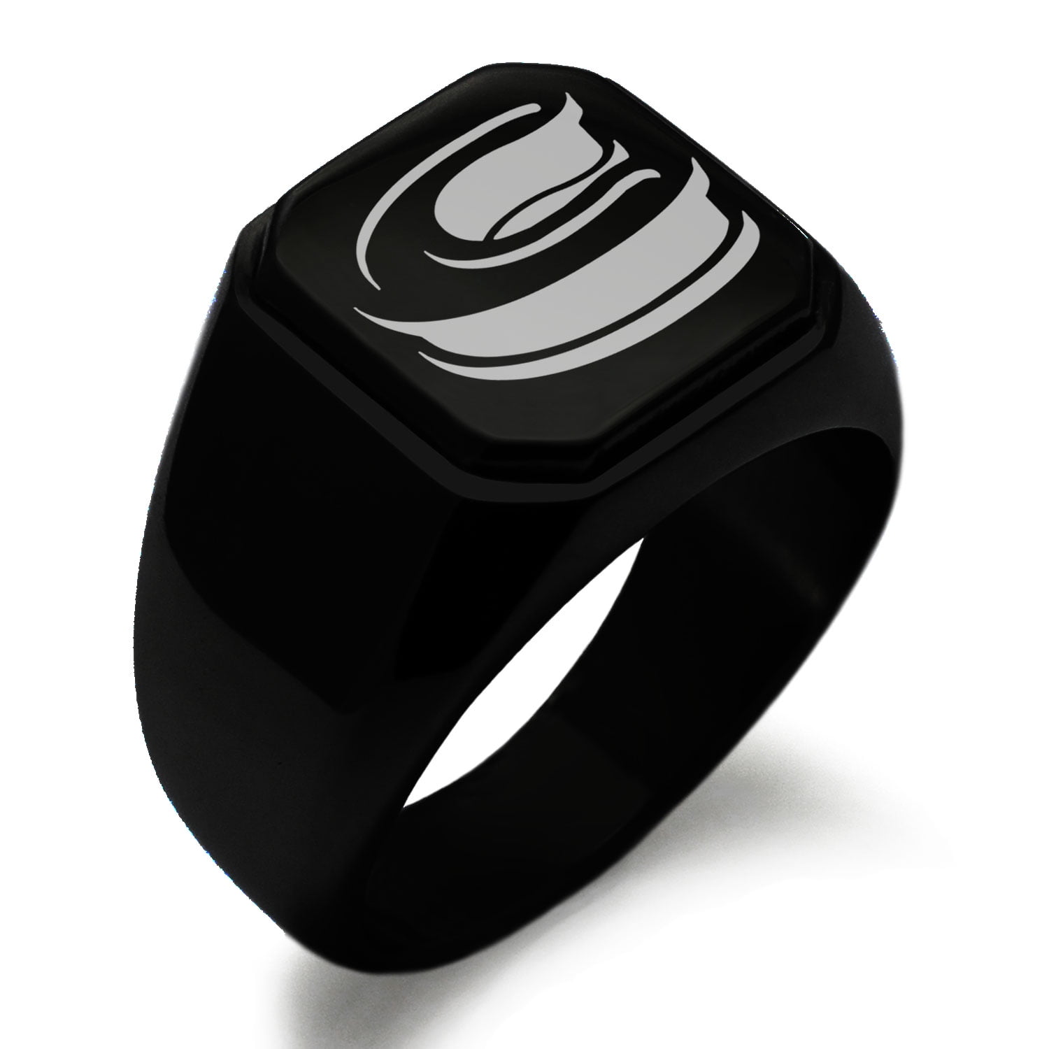 Tioneer Stainless Steel Letter C Initial 3D Monogram Engraved Engraved ...