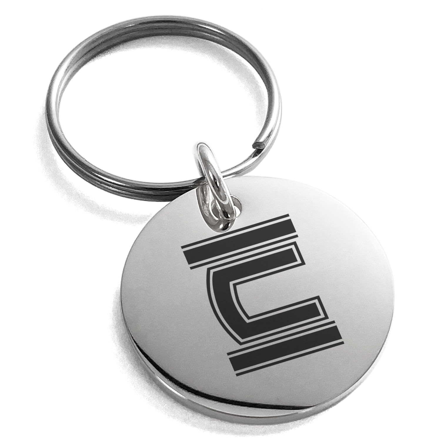 Stainless Steel Letter C Initial Empire Monogram Engraved Small ...