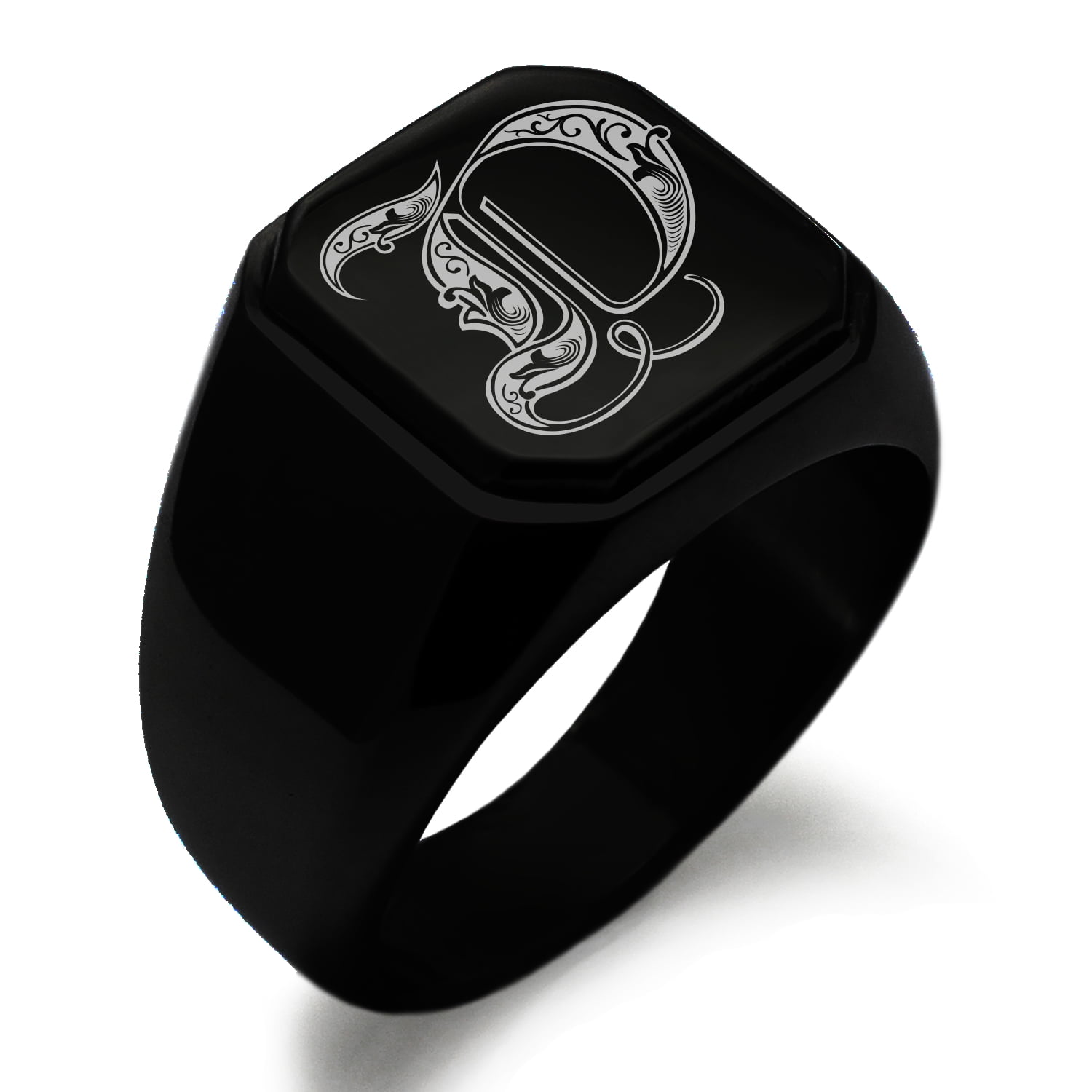 Tioneer Stainless Steel Letter D Initial Royal Monogram Engraved ...