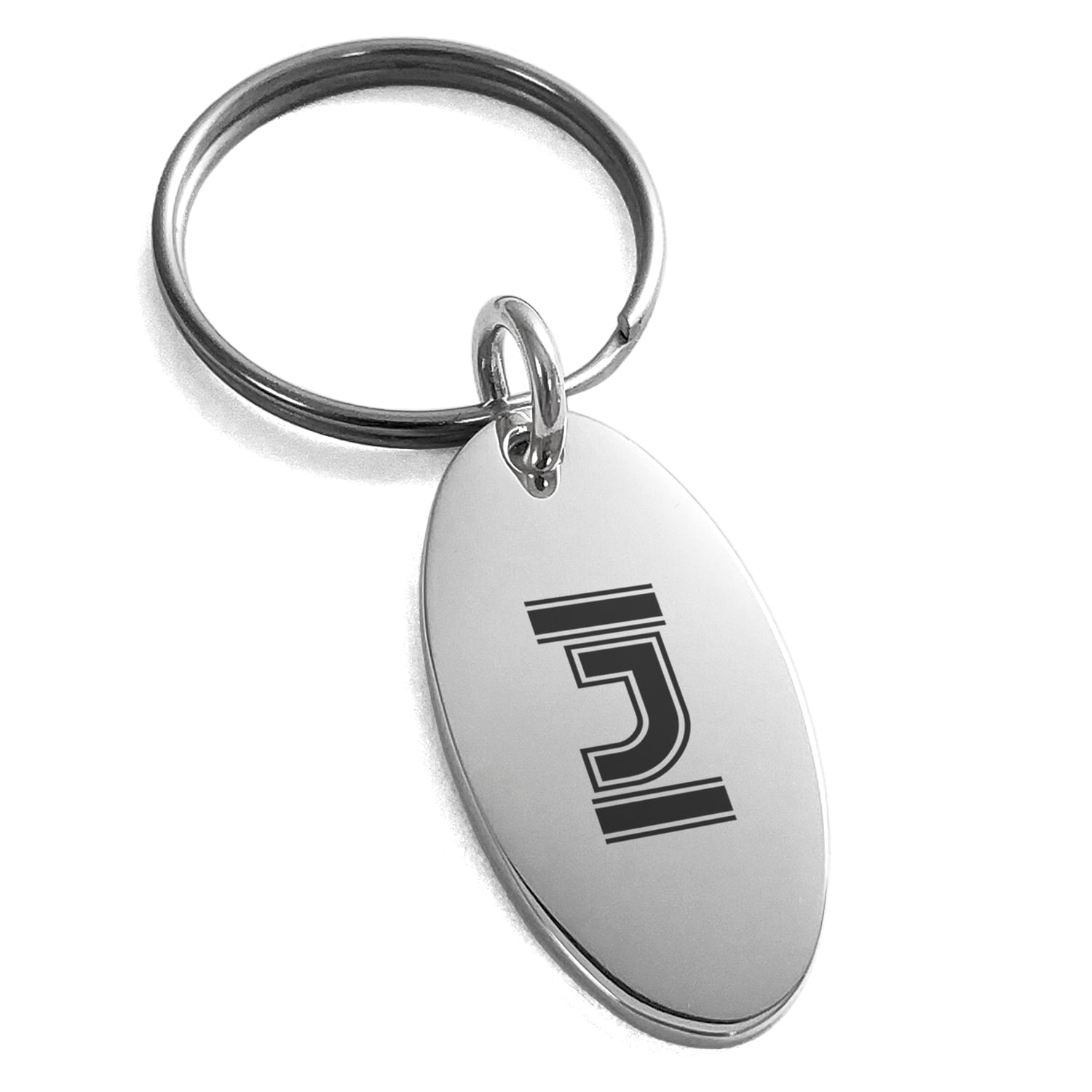 Tioneer Stainless Steel Letter J Initial Empire Monogram Engraved Small ...
