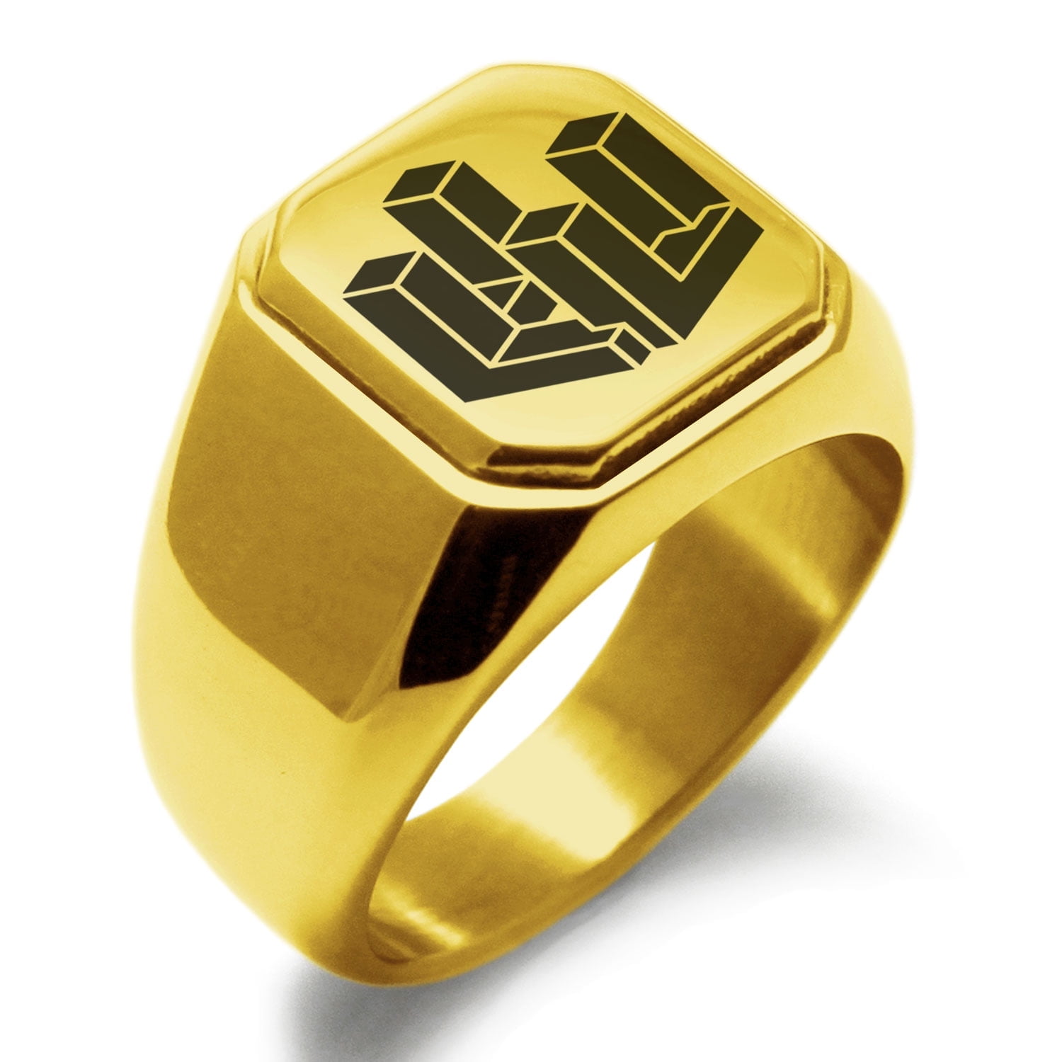 Tioneer Stainless Steel Letter L Initial 3D Cube Box Monogram Engraved ...