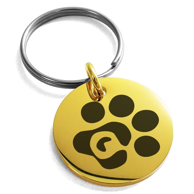 Stainless Steel Letter Q Initial Cat Dog Paws Monogram Engraved Small ...