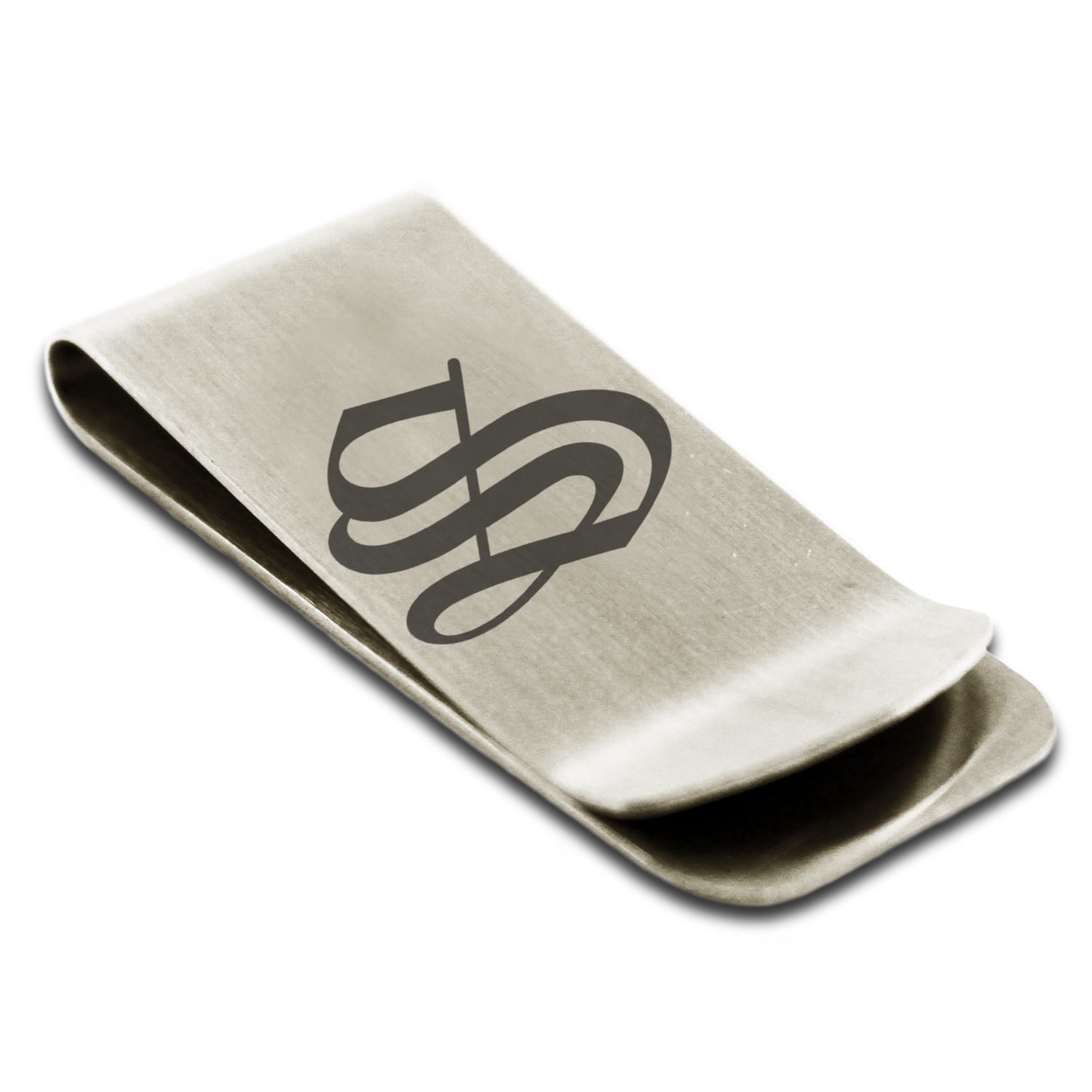 Tioneer Stainless Steel Letter S Initial Old English Monogram Engraved ...