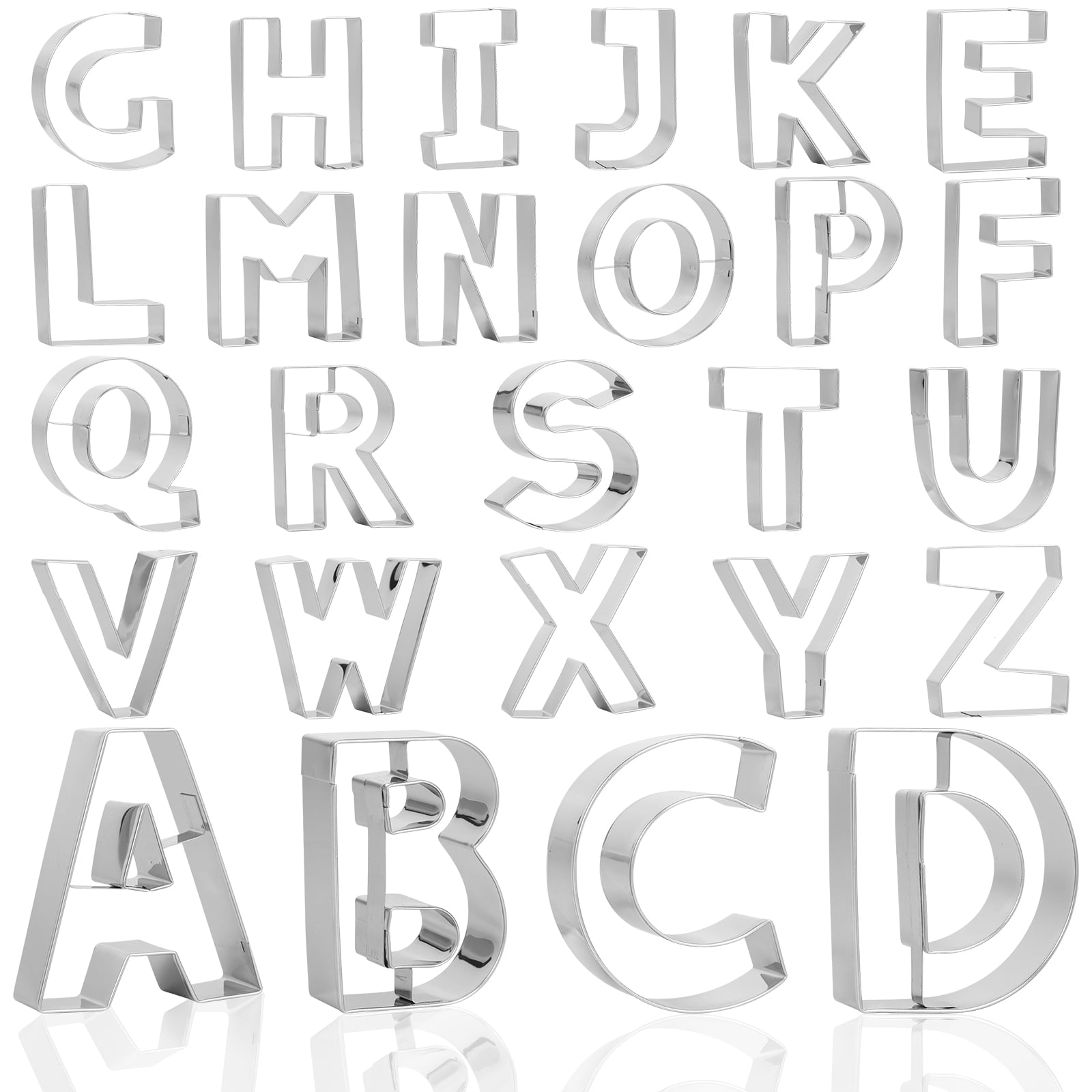Stainless Steel Letters Cookie Cutter Set Food-Level Letter Biscuit ...