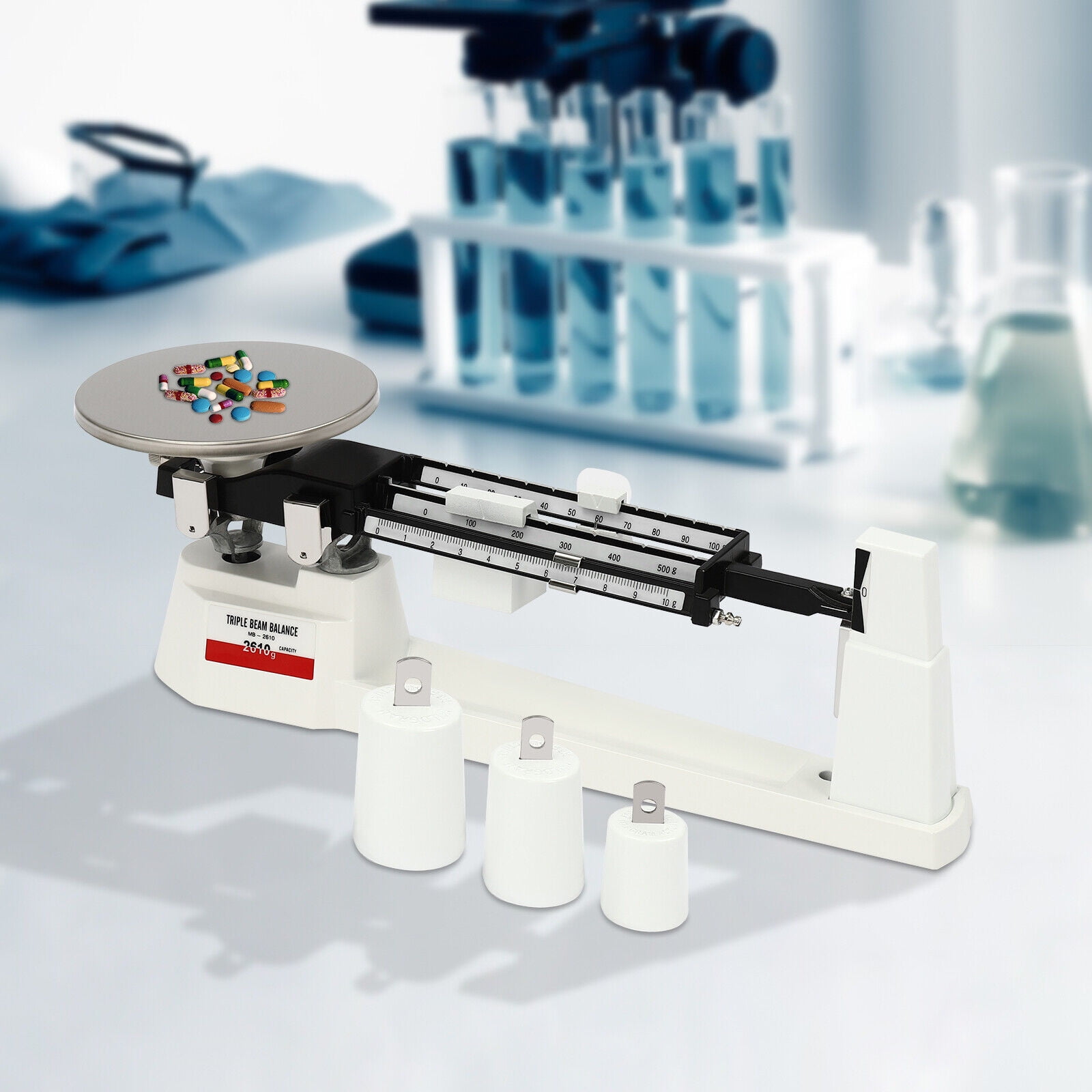 Stainless Steel Lightweight Lab Triple Beam Balance Scale 2610G x 0.1g ...