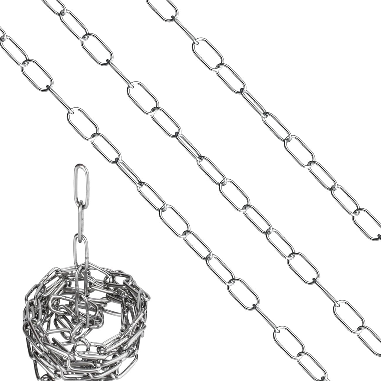 Stainless Steel Link Chain,Bexikou 4 Pack 304 Stainless Steel 40in x 0 ...