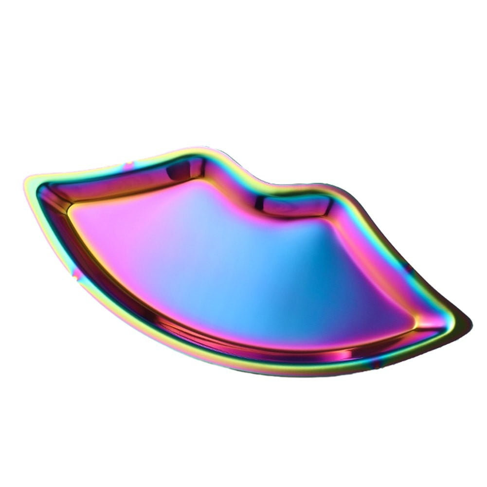 Stainless Steel Lip Shaped Jewelry Tray - Stylish Home Decor Storage ...