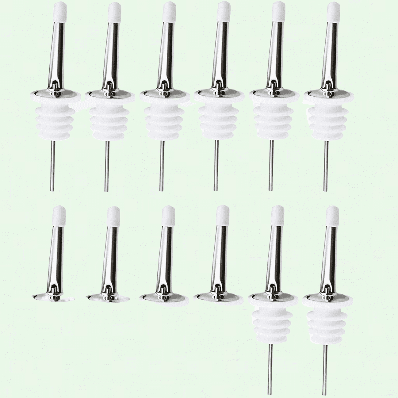 Stainless Steel Liquor Pour Spouts Set - 24 Pack, Silver White ...