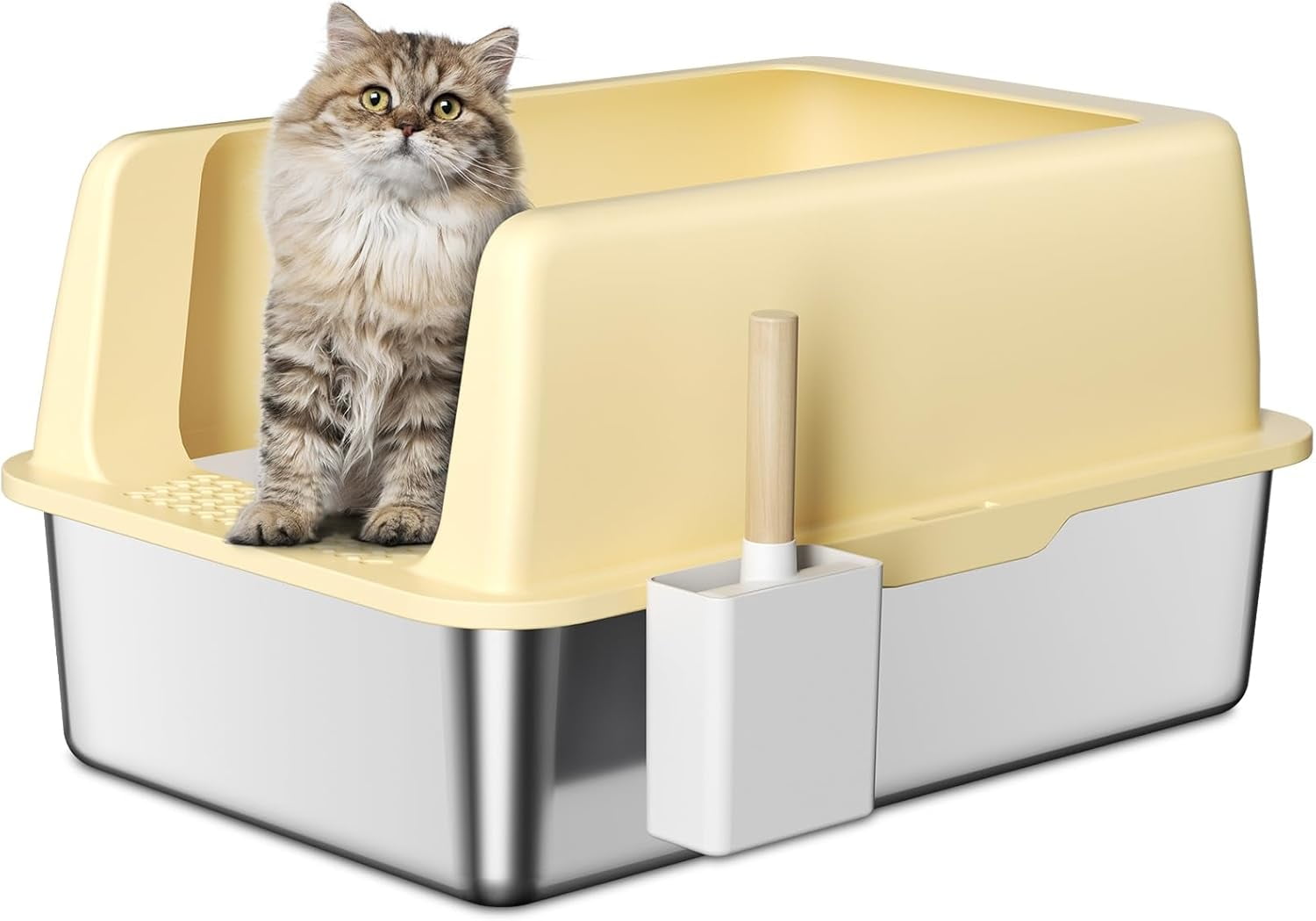 Stainless Steel Litter Box with Lid, Extra Large Cat Litter Box, XL ...
