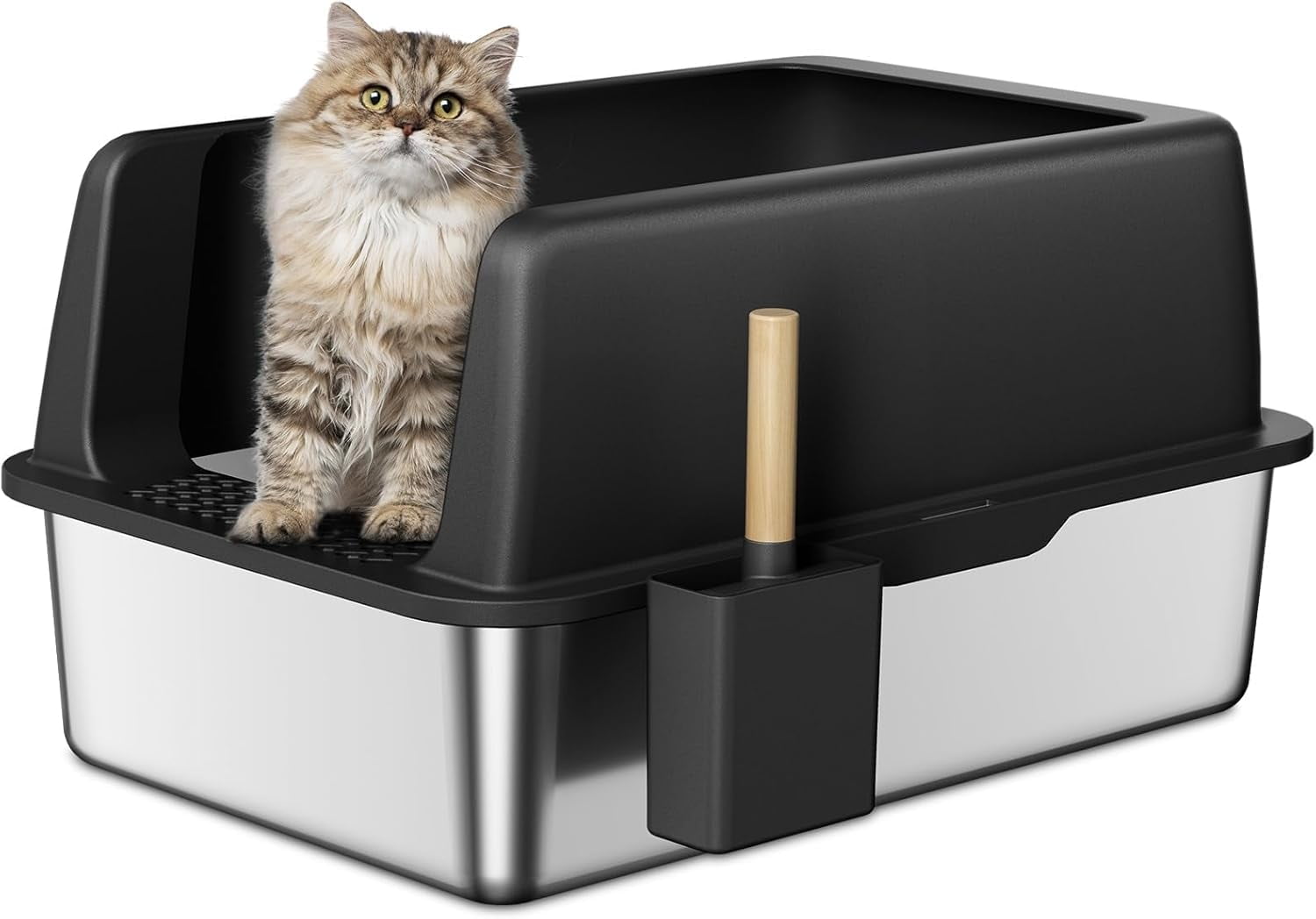 Stainless Steel Litter Box with Lid, Extra Large Cat Litter Box, XL ...