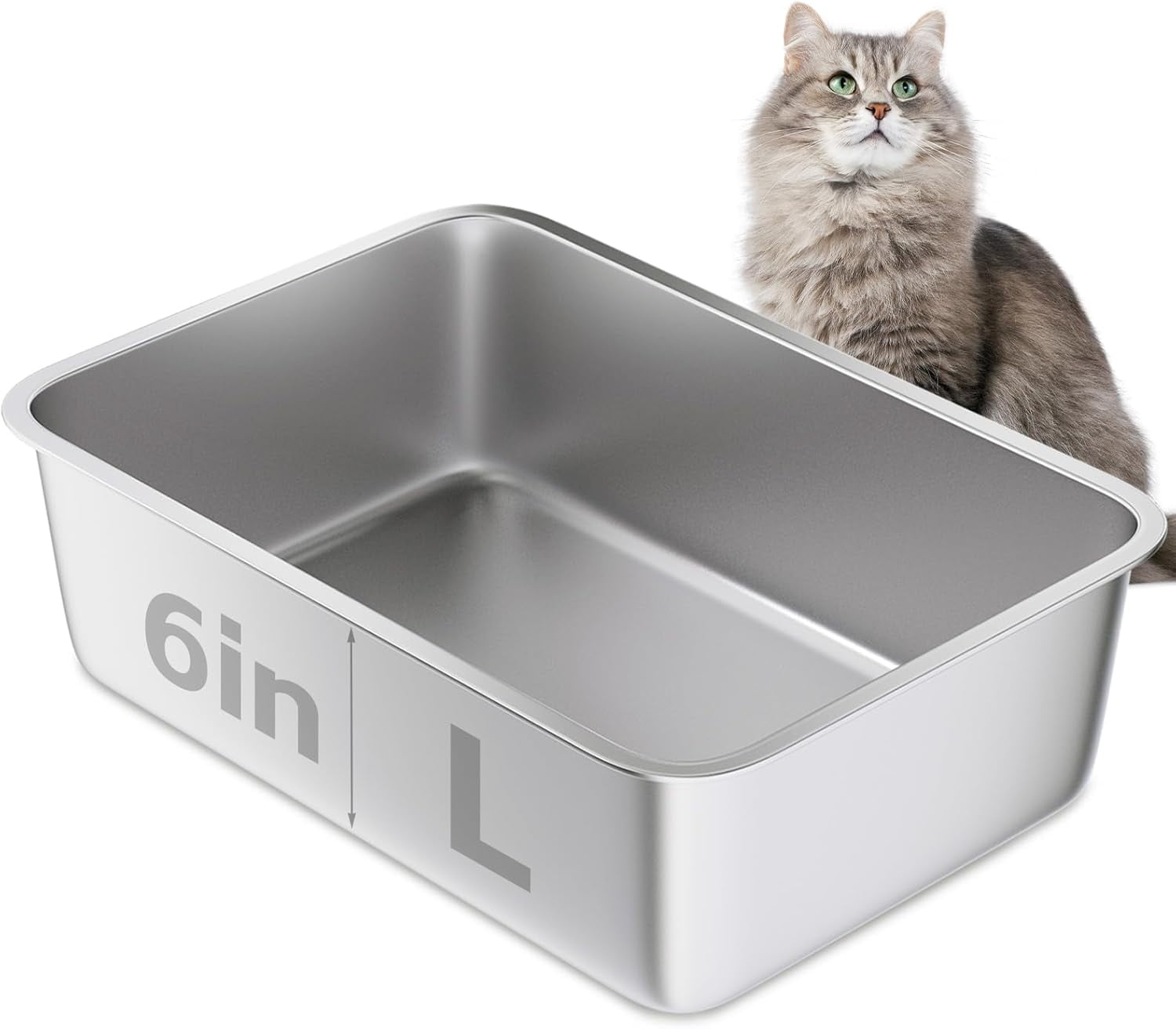 Stainless Steel Litter Box-Metal Litter Box for Cats Easy to Clean ...