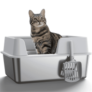 Omega Paw Premium Roll 'n Clean Self Cleaning Cat Litter Box, Large ...