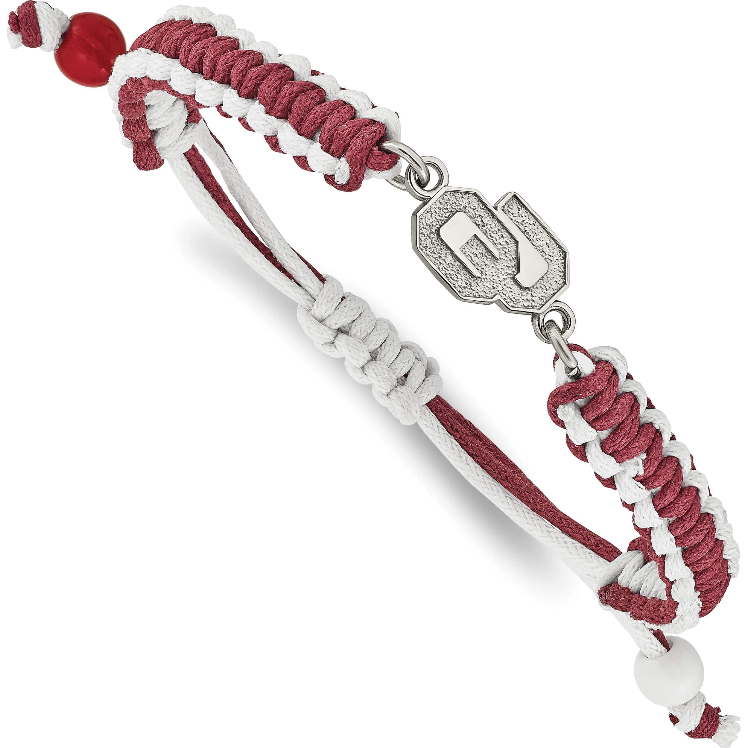 Stainless Steel Logoart Univ Of Oklahoma Adjustable Cord Bracelet Made ...