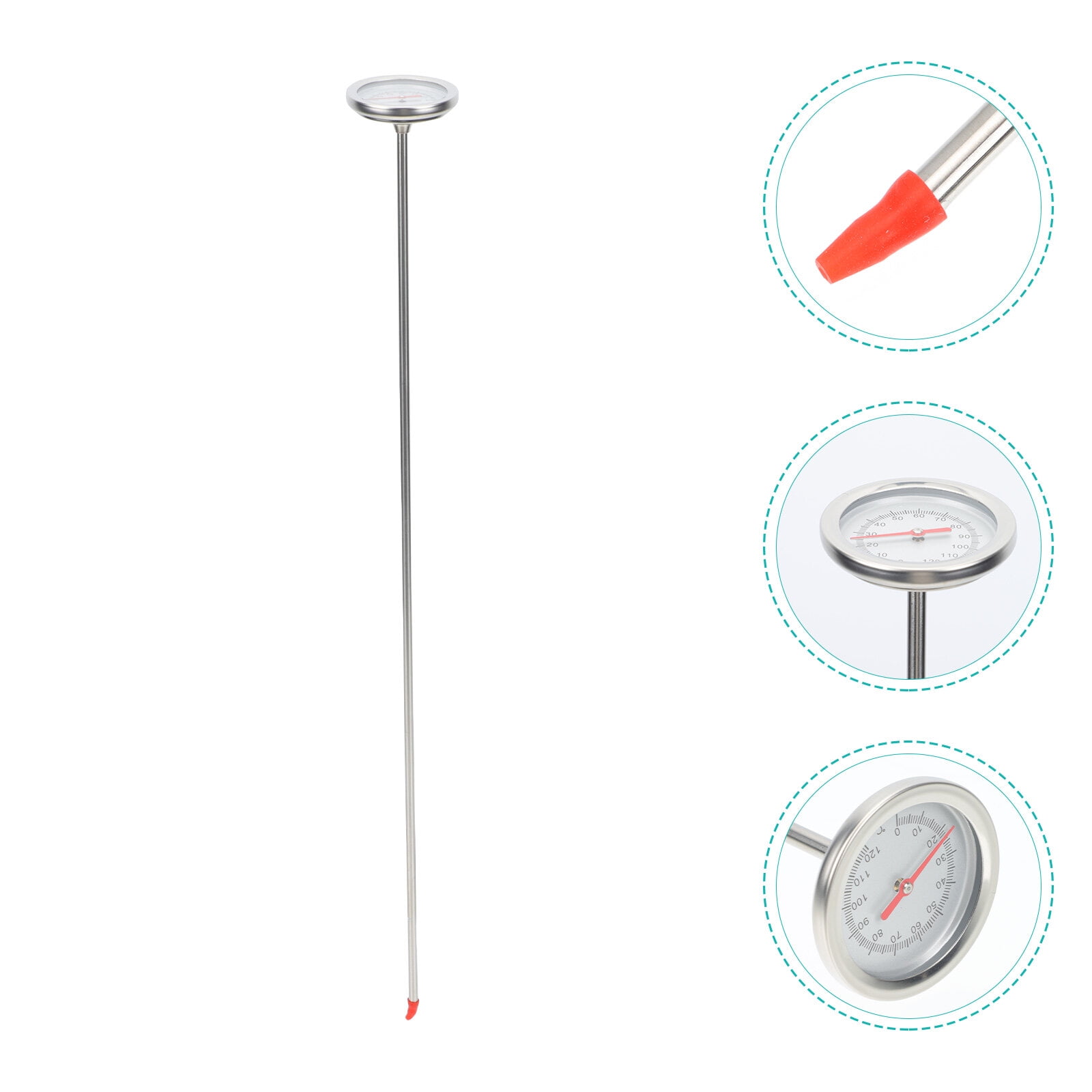Stainless Steel Long Soil Thermometer Backyard Compost Temperature ...