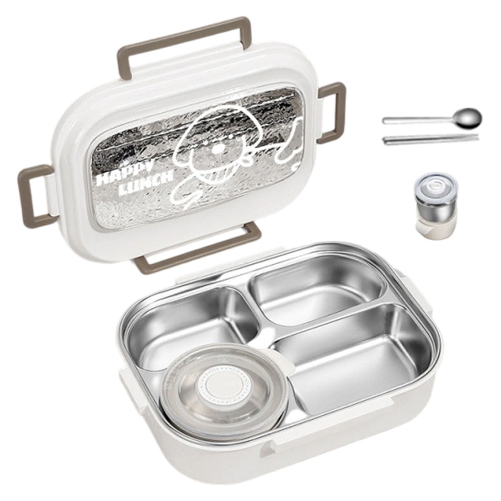 Stainless Steel Lunch Bento 4/5 Compartments Leak Proof Metal Bento ...
