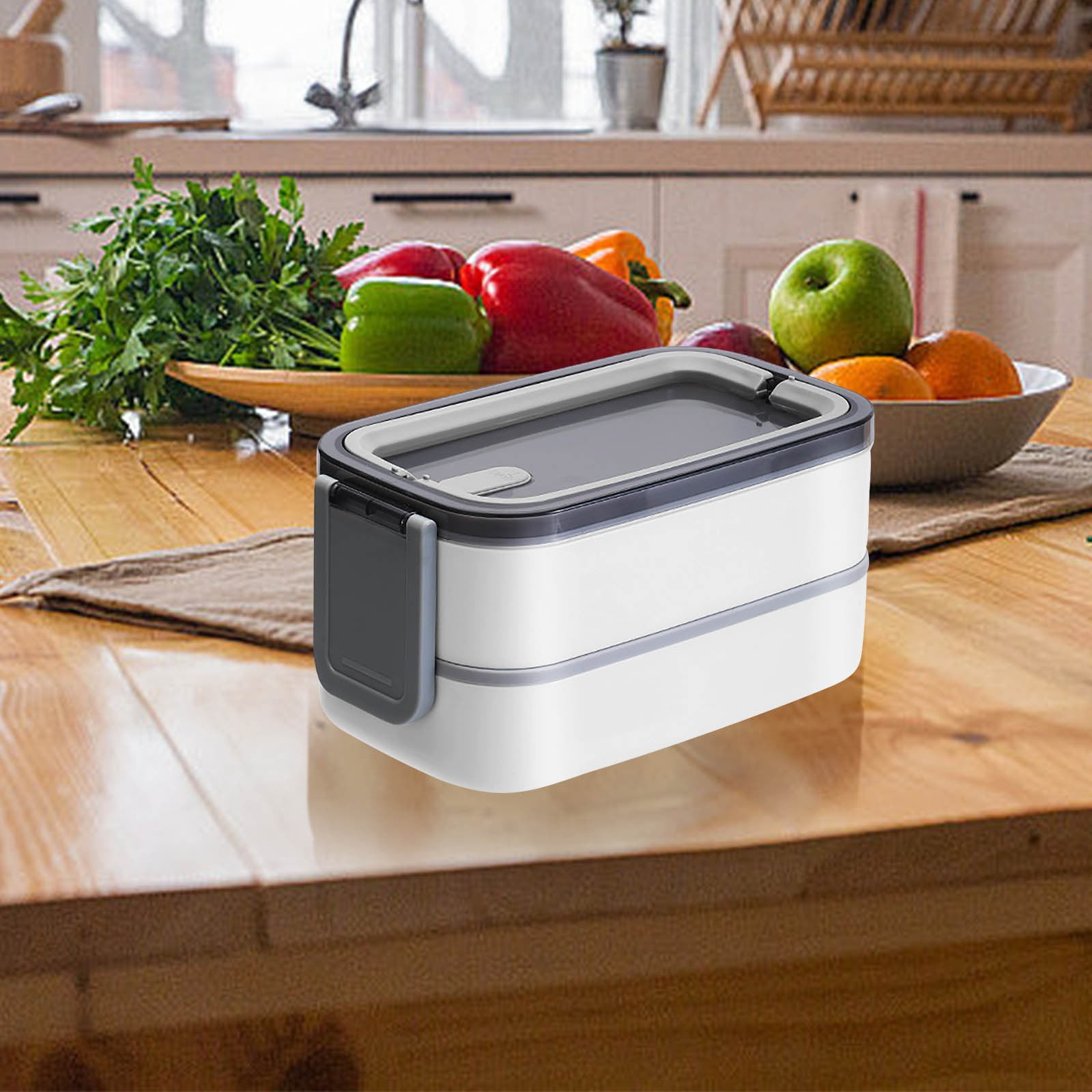 Stainless Steel Lunch Box Double Layer Microwave Safe Leak-Proof Bento ...