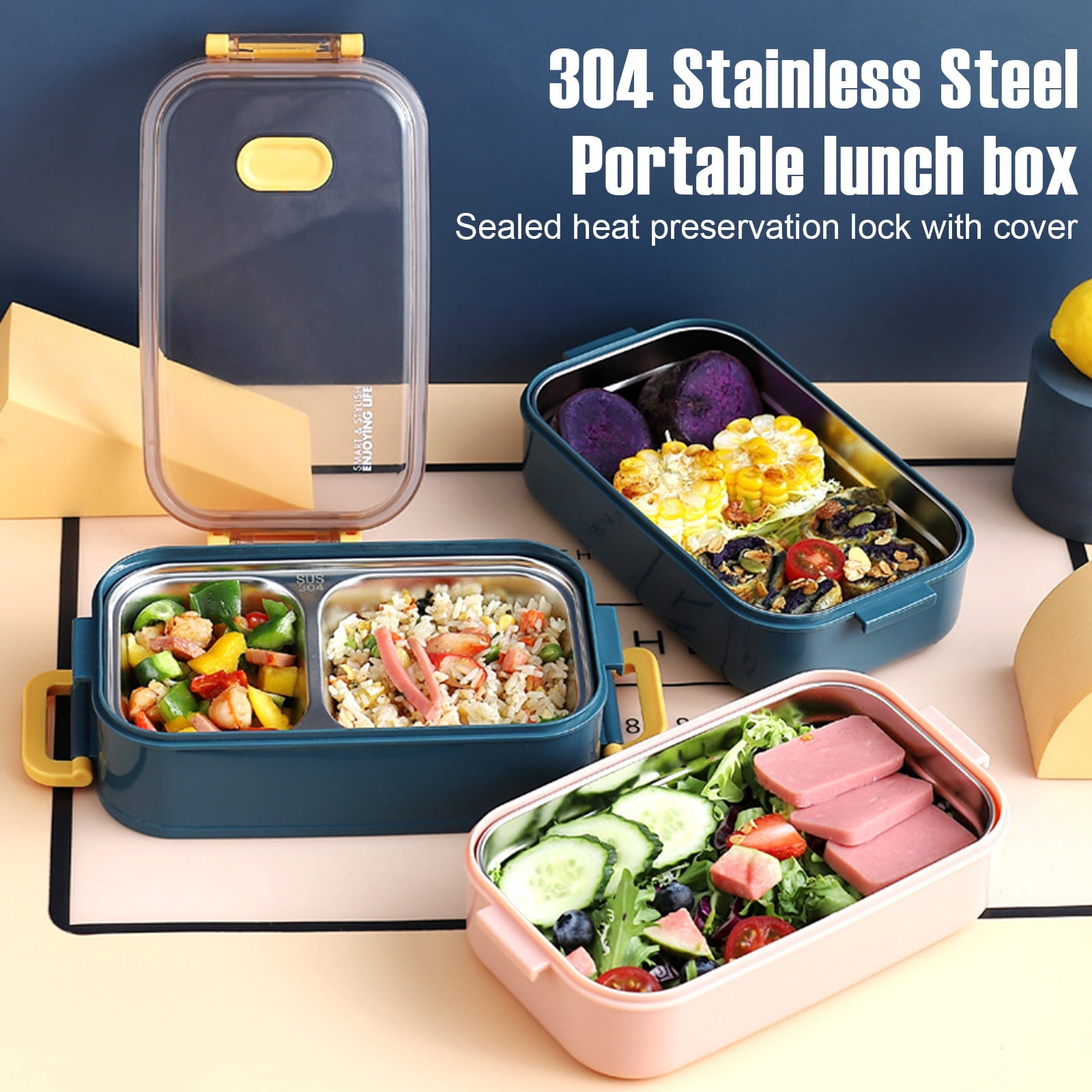 Stainless Steel Lunch Box,Lunch Box Meal Prep Container,Insulated Multi ...