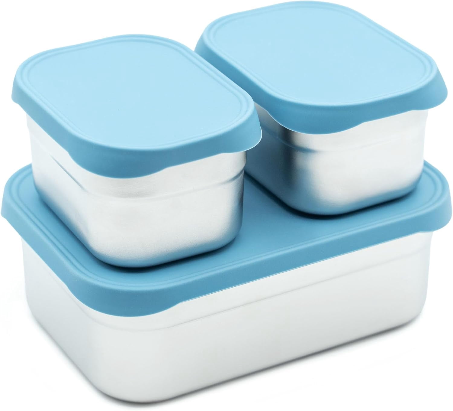 Stainless Steel Lunch Box Set - 750mL & 230mL Food Storage Nested Bento ...