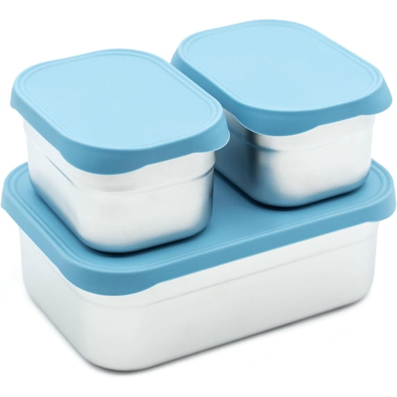 Stainless Steel Lunch Box Set - 750mL & 230mL Food Storage Nested Bento ...