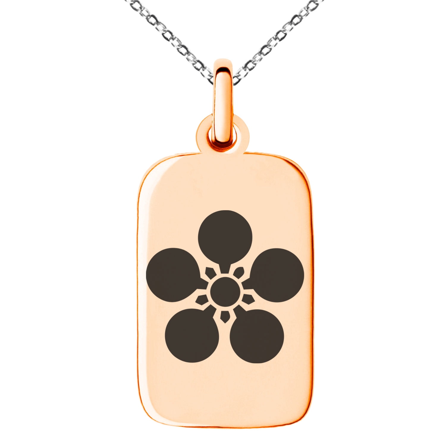 Stainless Steel Maeda Samurai Crest Engraved Small Rectangle Dog Tag ...