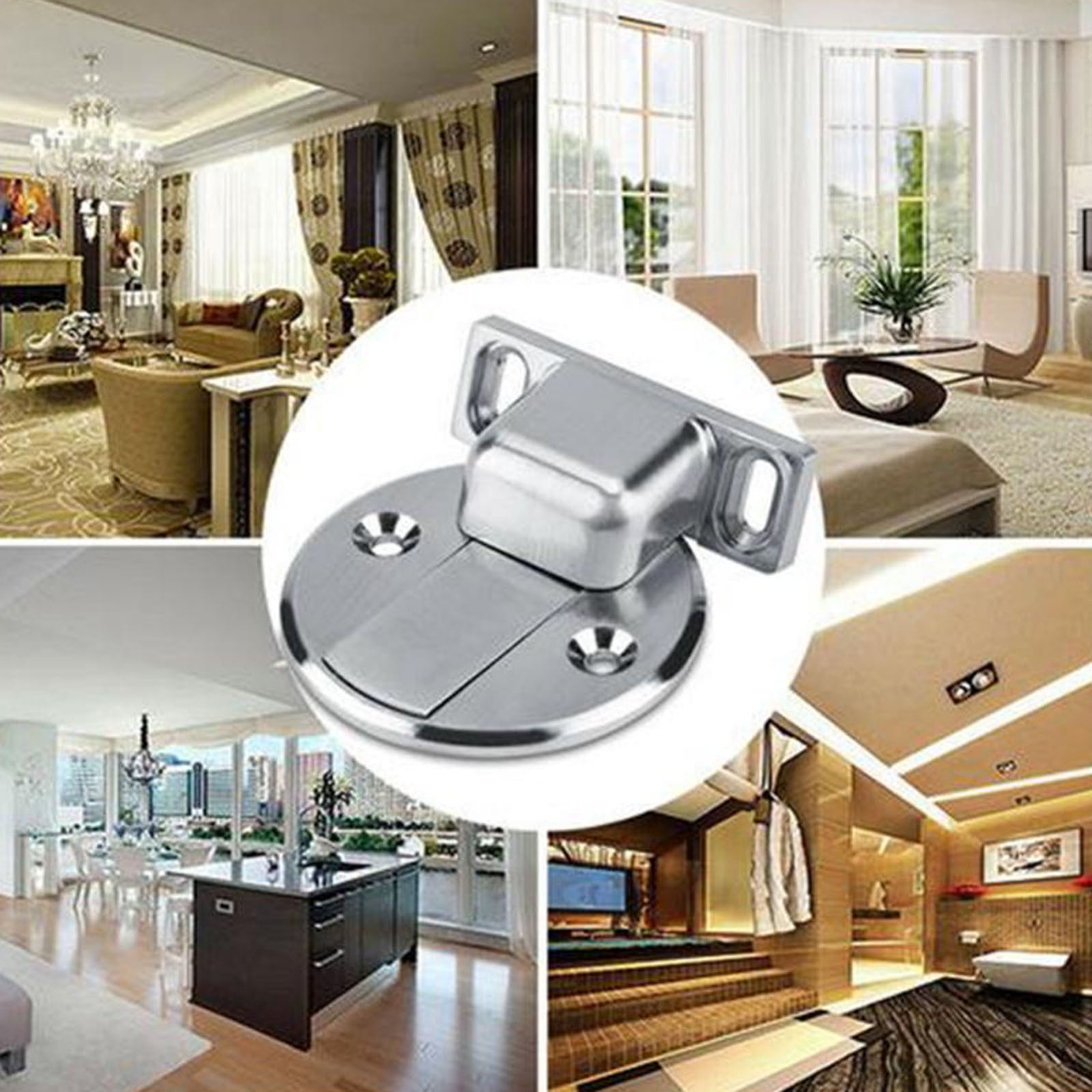 Stainless Steel Magnetic Door Stopper | Invisible No Drill or Screw ...