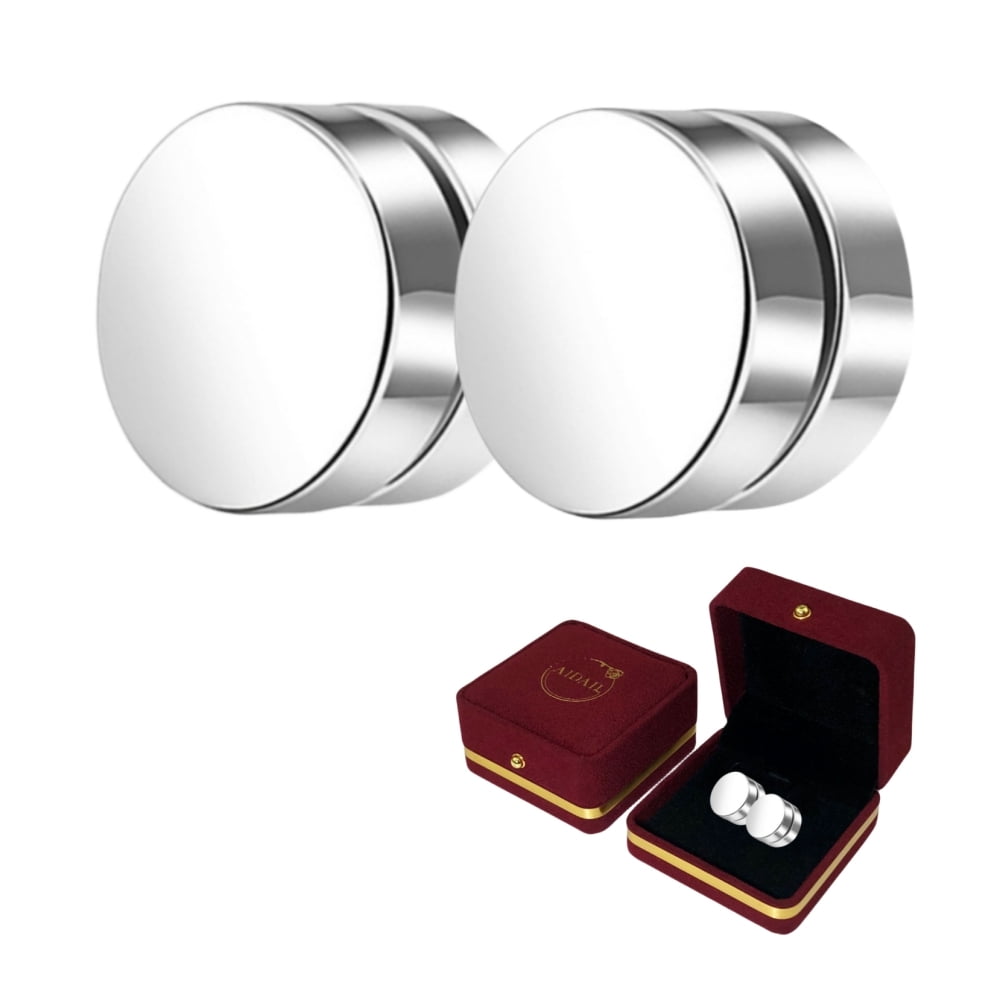 Stainless Steel Magnetic Non-piercing Biker Stud Earrings Set Piercing ...